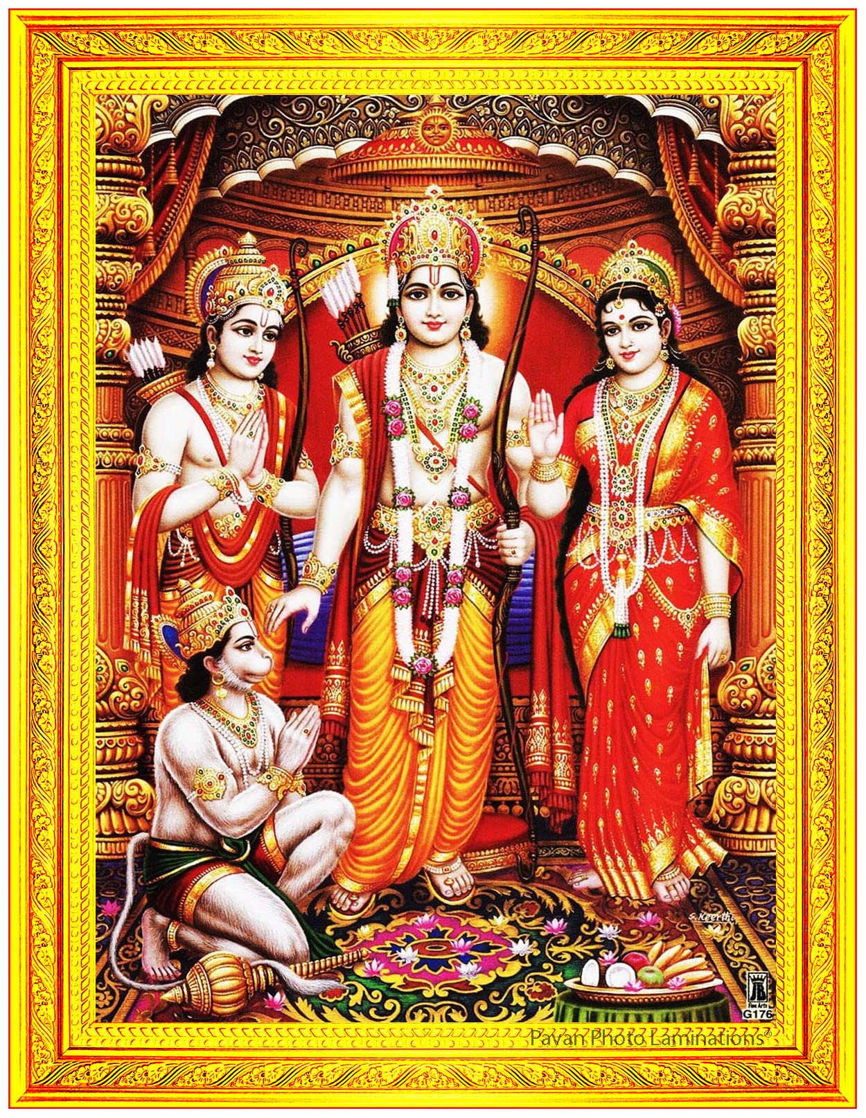 Buy Pavan Photo LaminationsRam Darbar Lord Shri Rama Sita Parivar ...