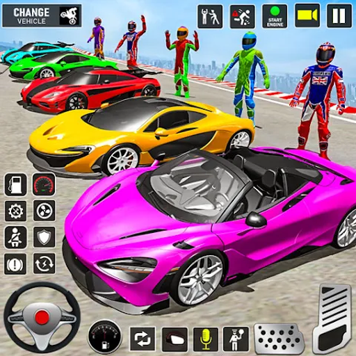 Sports Cars Stunts Real Cars Epic Stunts 🕹 Play On CrazyGames