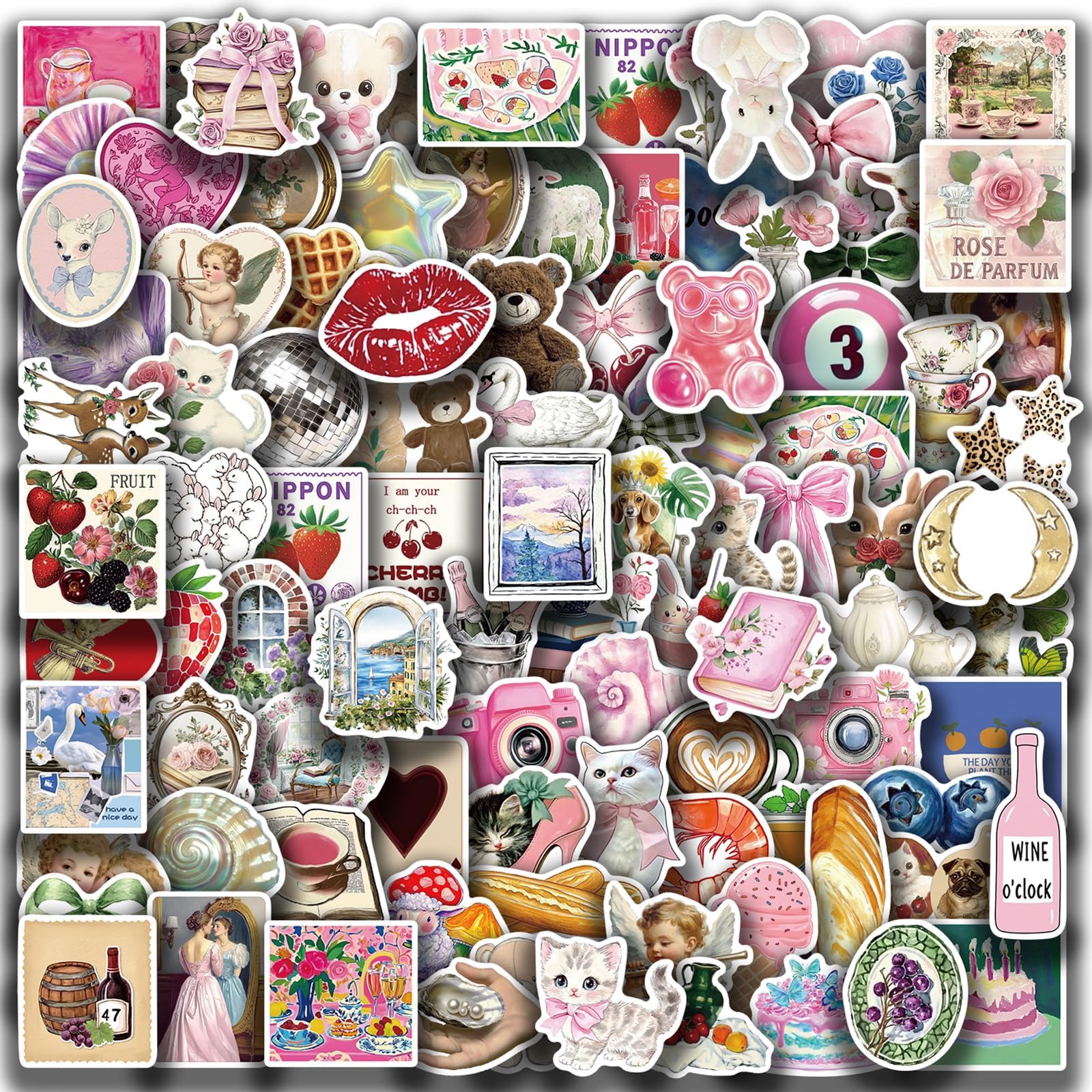 Amazon.com: 100 PCS Vintage Women Stickers for Water Bottles Vinyl ...