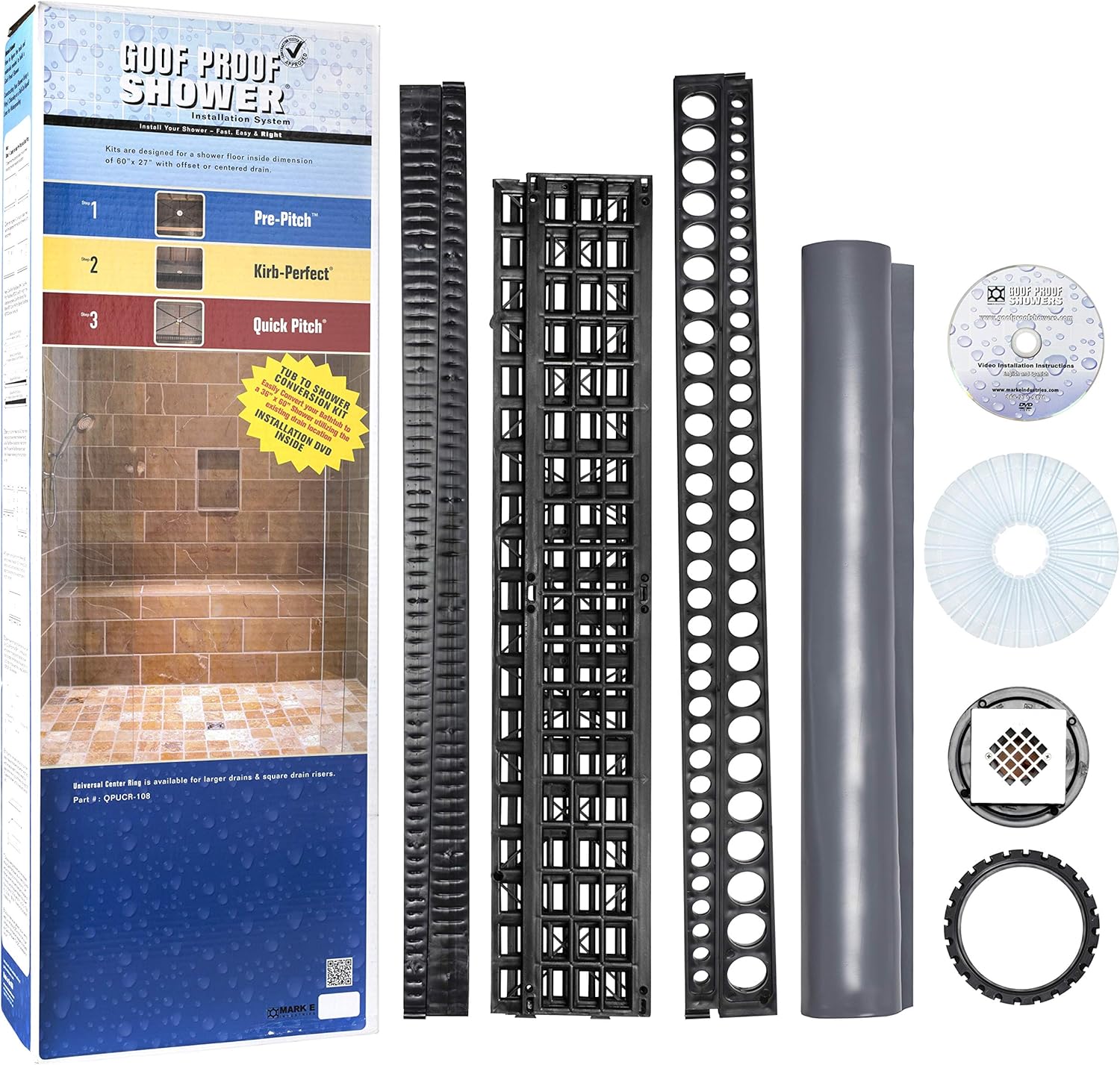 Bathtub to Shower Conversion Kit with Pan Liner & Square Drain SSCK ...