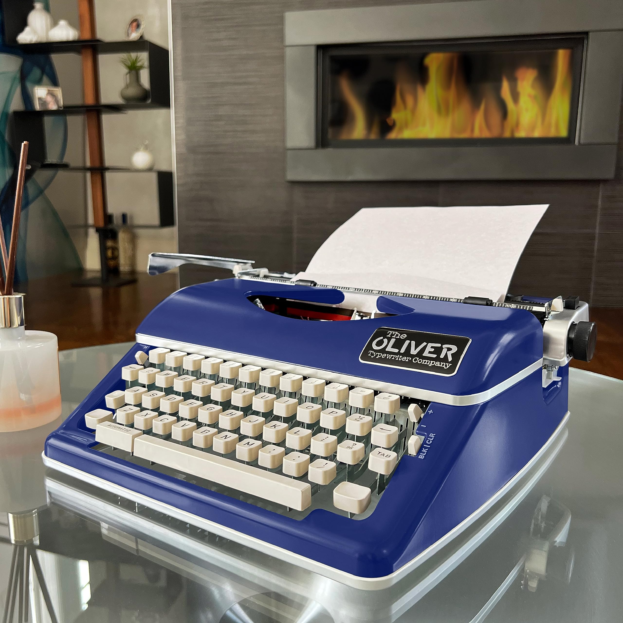 The Oliver Typewriter Company Timeless Manual Typewriter, Blue