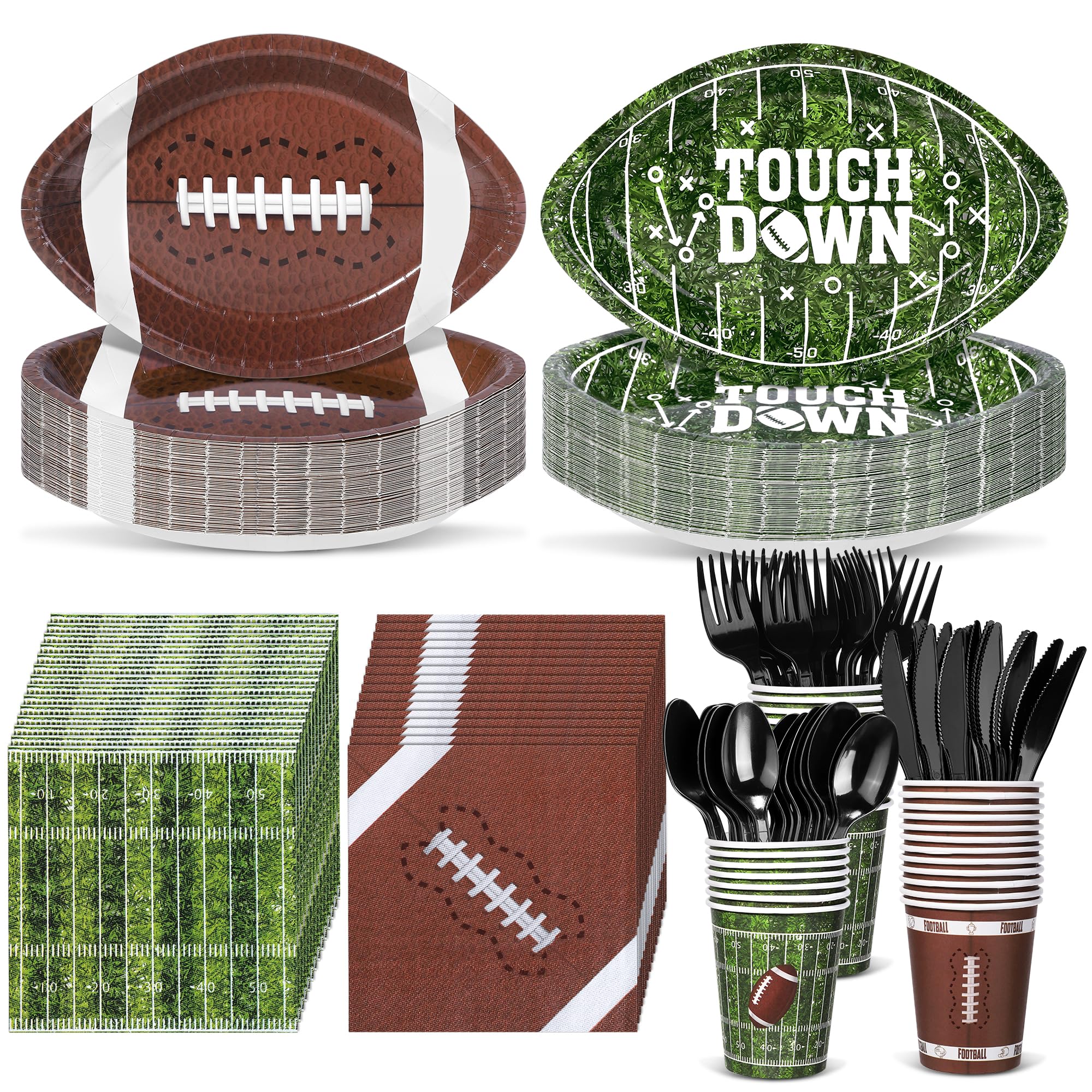 Amazon.com: Kochorie 350 Pieces Football Party Decorations Tableware ...