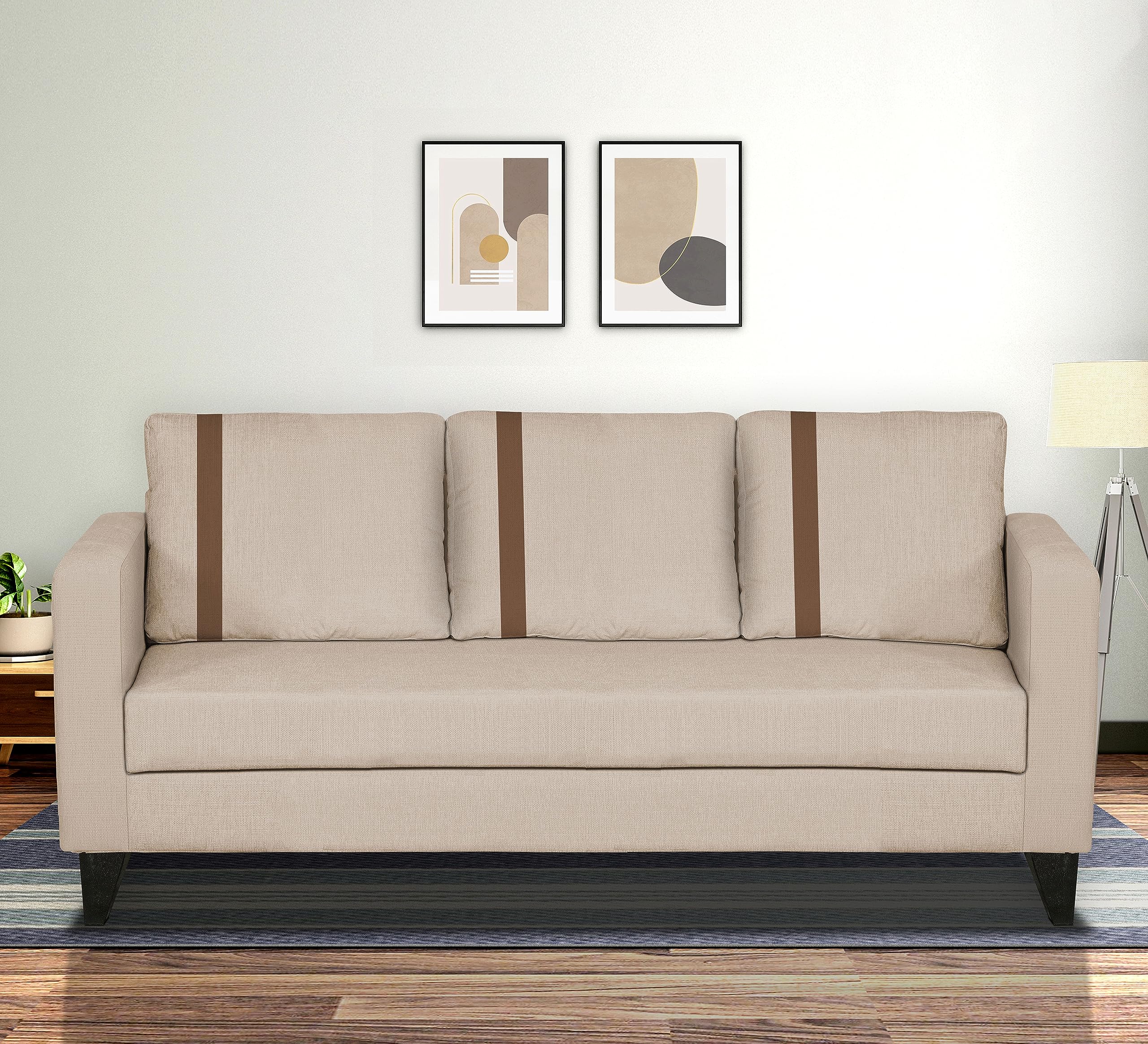 Sofa Architect Alexia Plus 3 Seater Sofa (Beige) : Amazon.in: Home ...