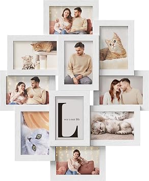 SONGMICS Collage Picture Frames, 4x6 for Wall Decor 10 Pack, Assembly ...