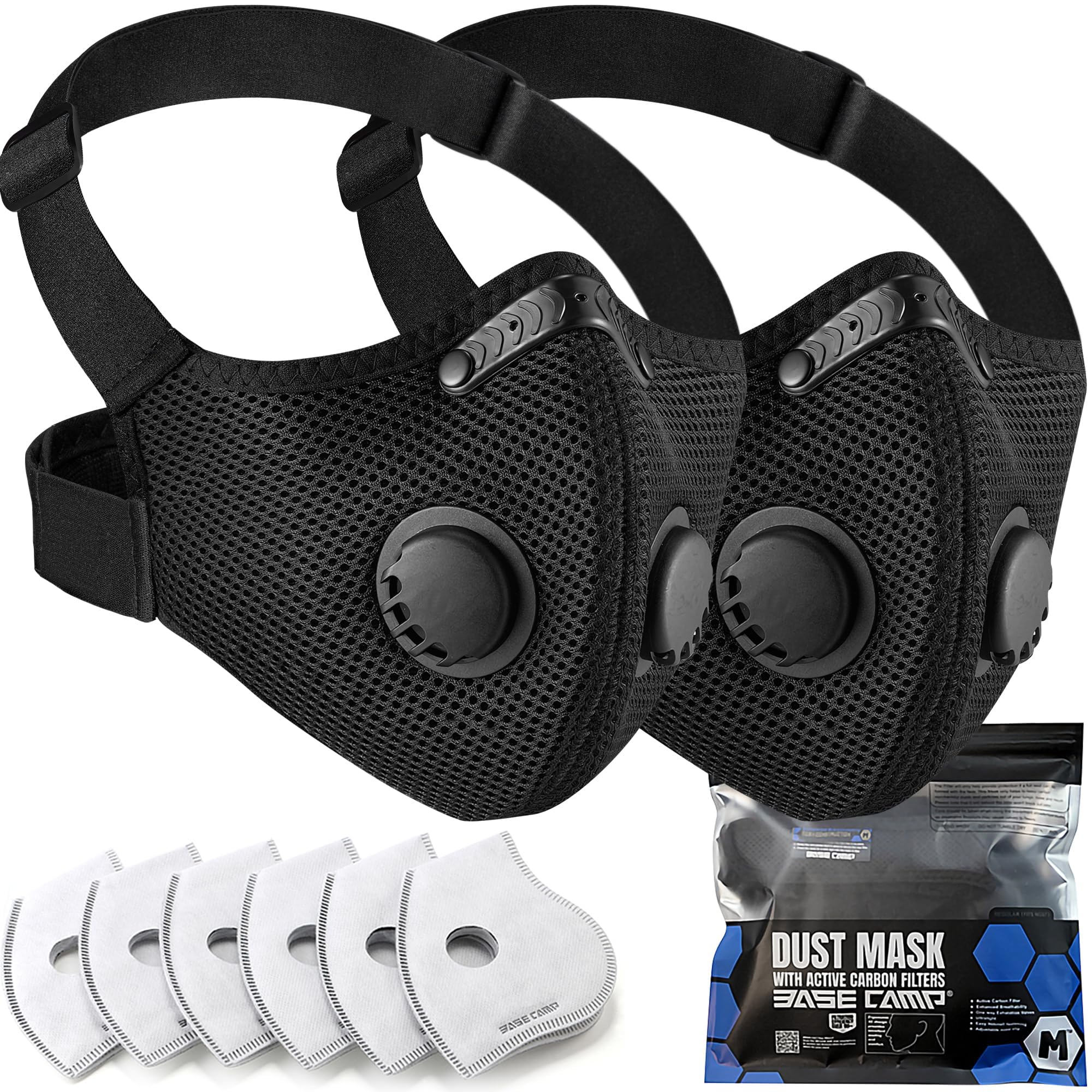BASE CAMP M PRO Dust Mask, All day Comfortable Reusable Respirator Mask ...