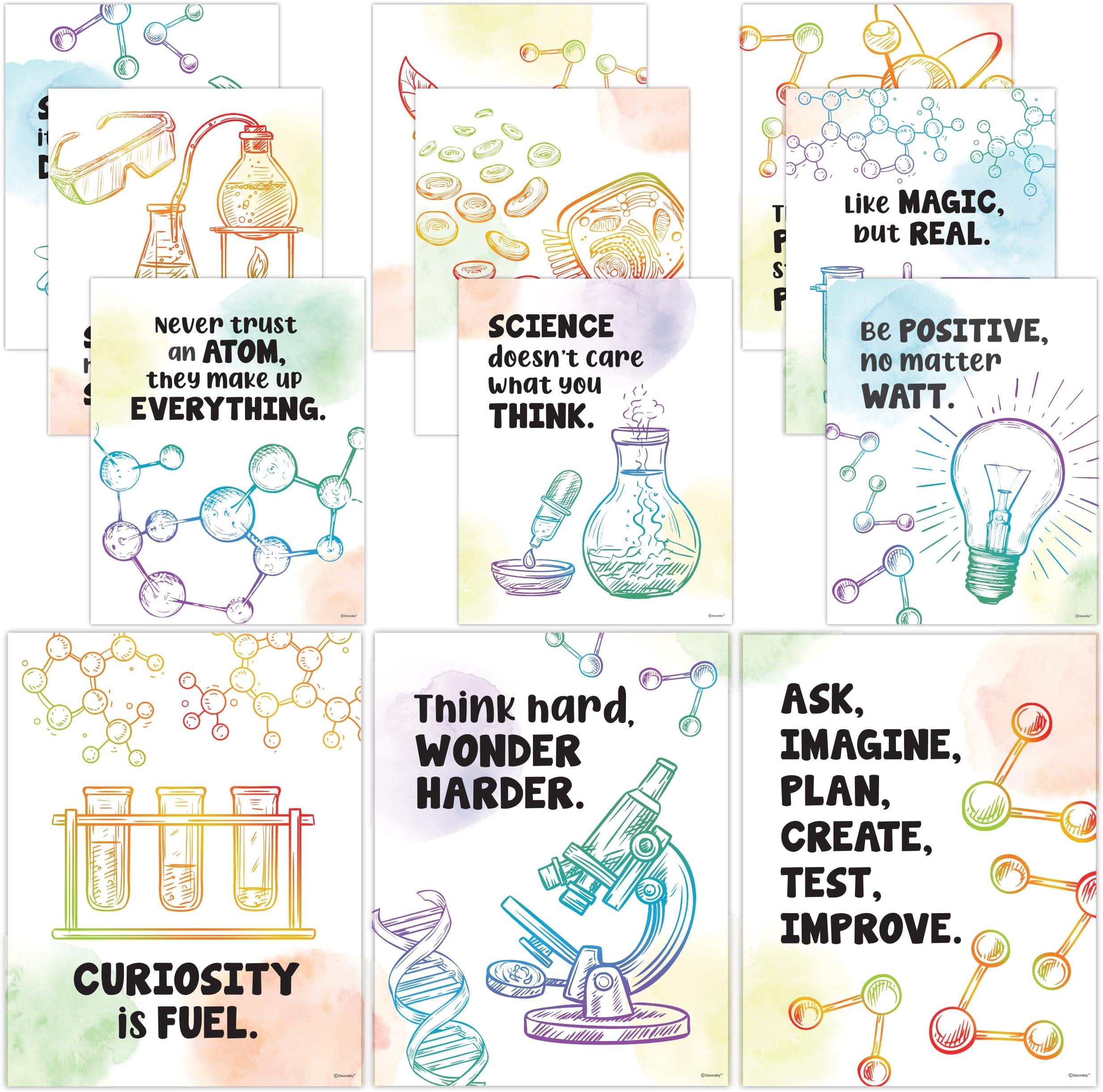 Amazon.com: Zonon 10 Pcs Science Classroom Decoration Science Banner ...