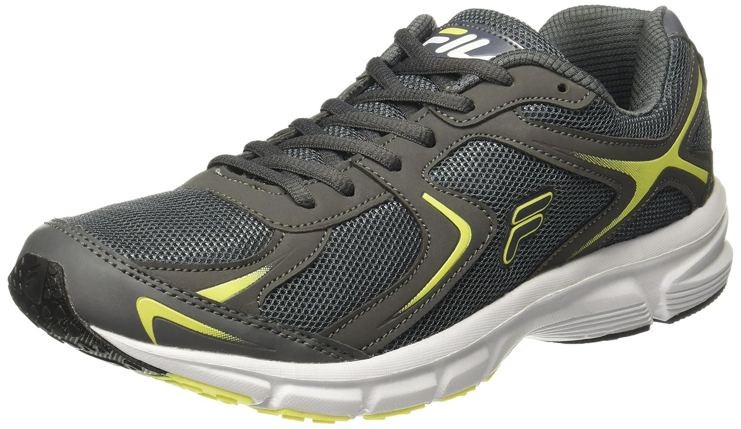 Buy Fila Men's Force Lite Dark Grey and Yellow Running Shoes - 9 UK ...