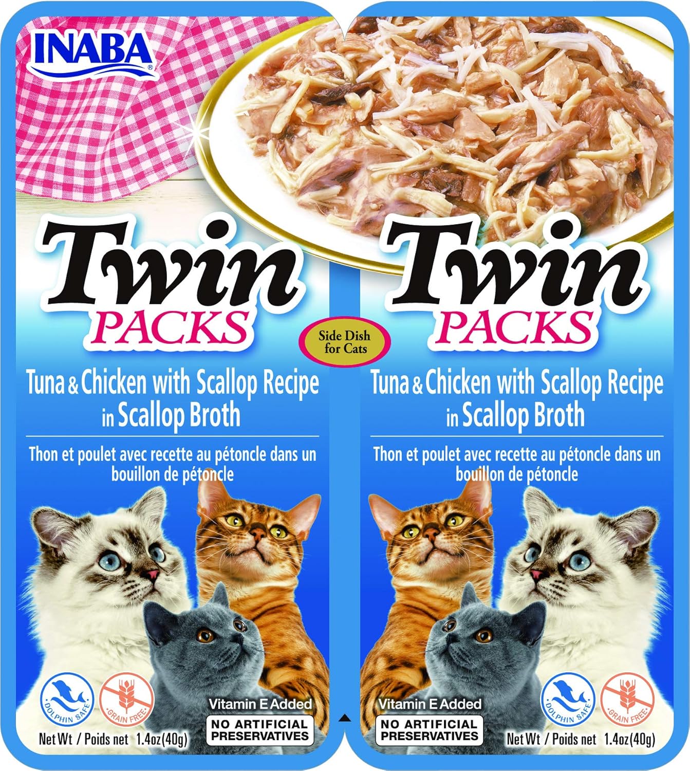 Inaba twin packs treat for cats tuna and chicken with scallop in ...