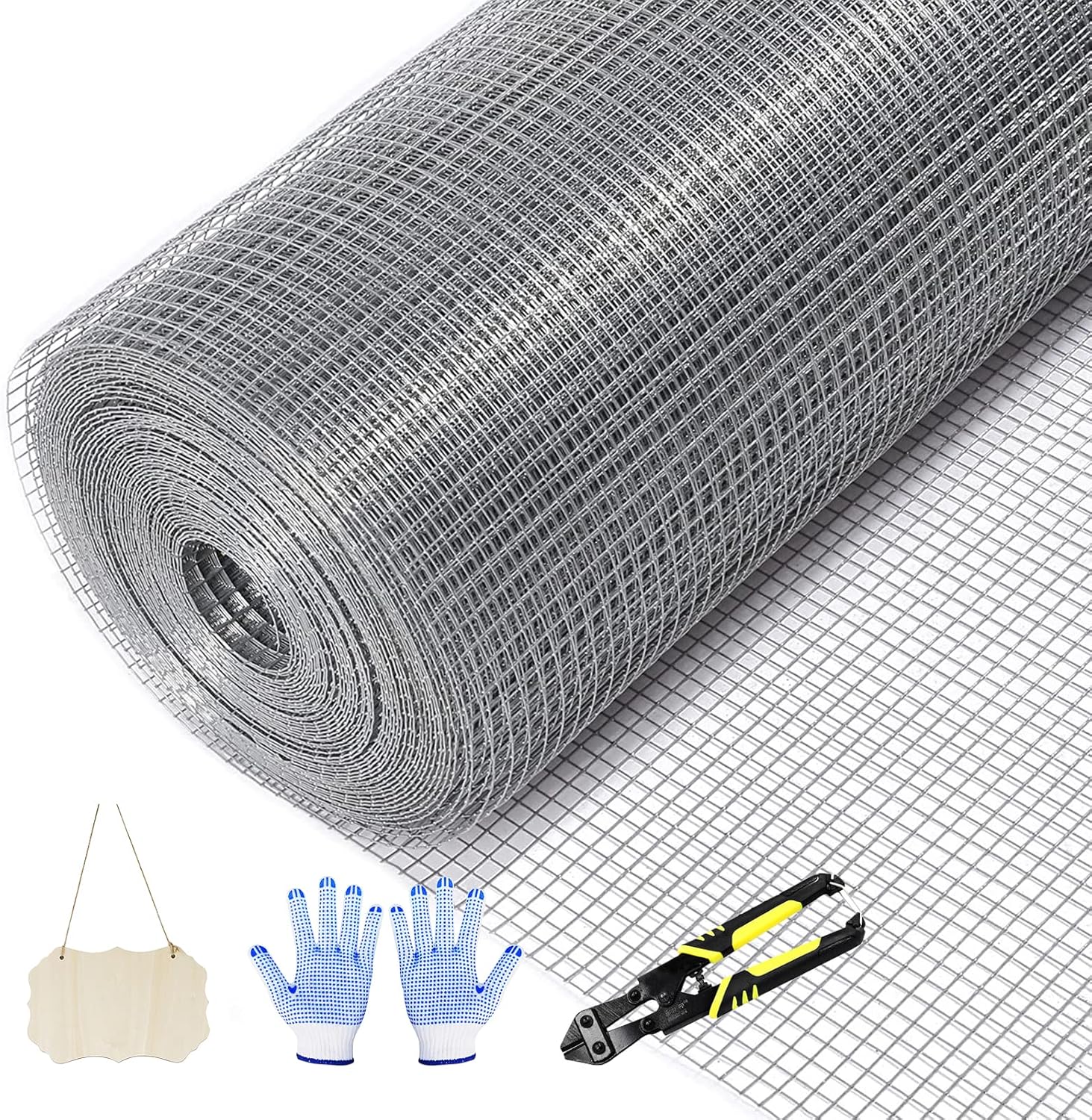 Tongmo 24" x 100' Hardware Cloth, 1inch Mesh Galvanized Chicken Wire ...