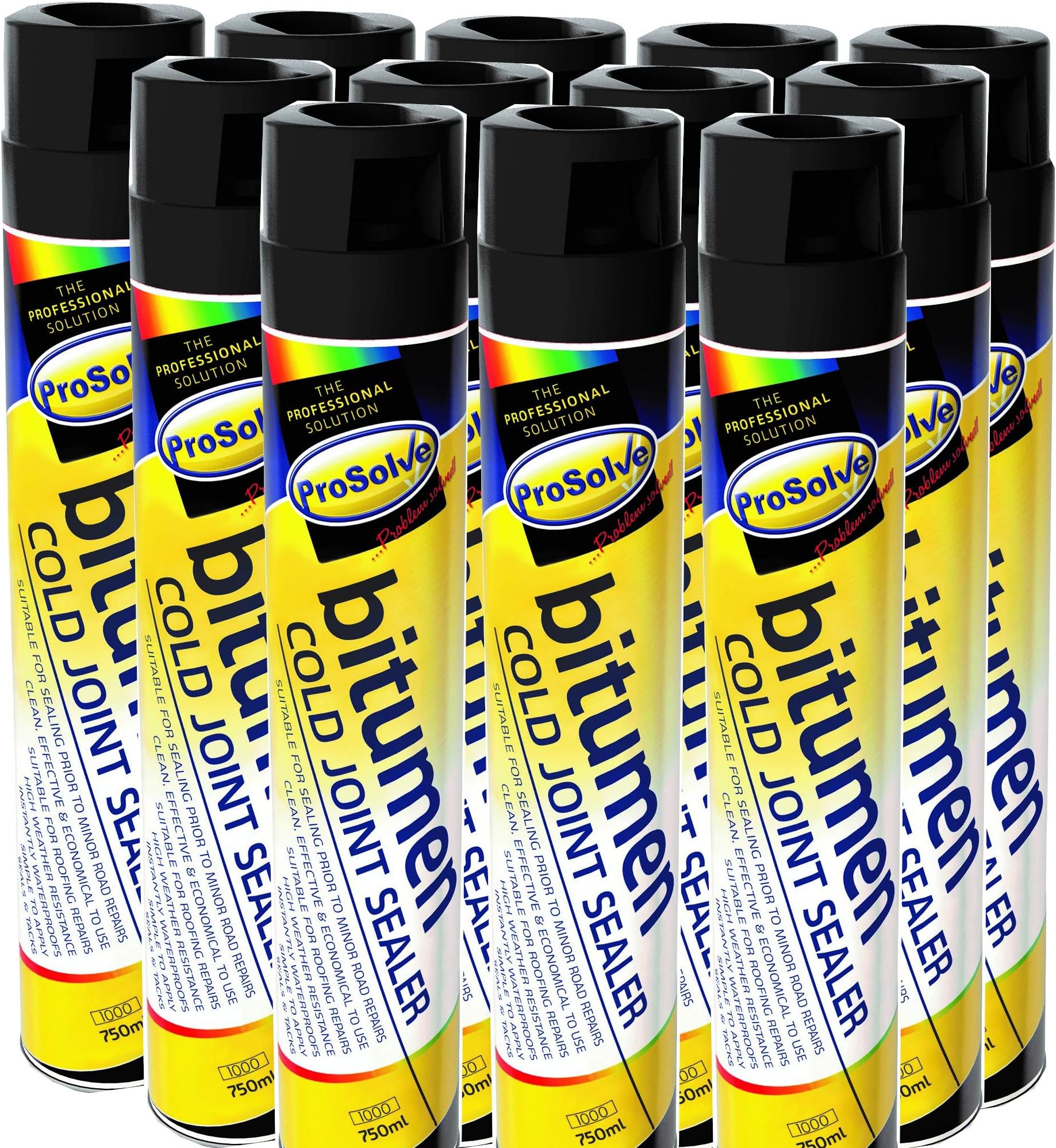 Pack of 6 Prosolve Bitumen Cold Joint Sealer Aerosol 750ml Adhesive ...