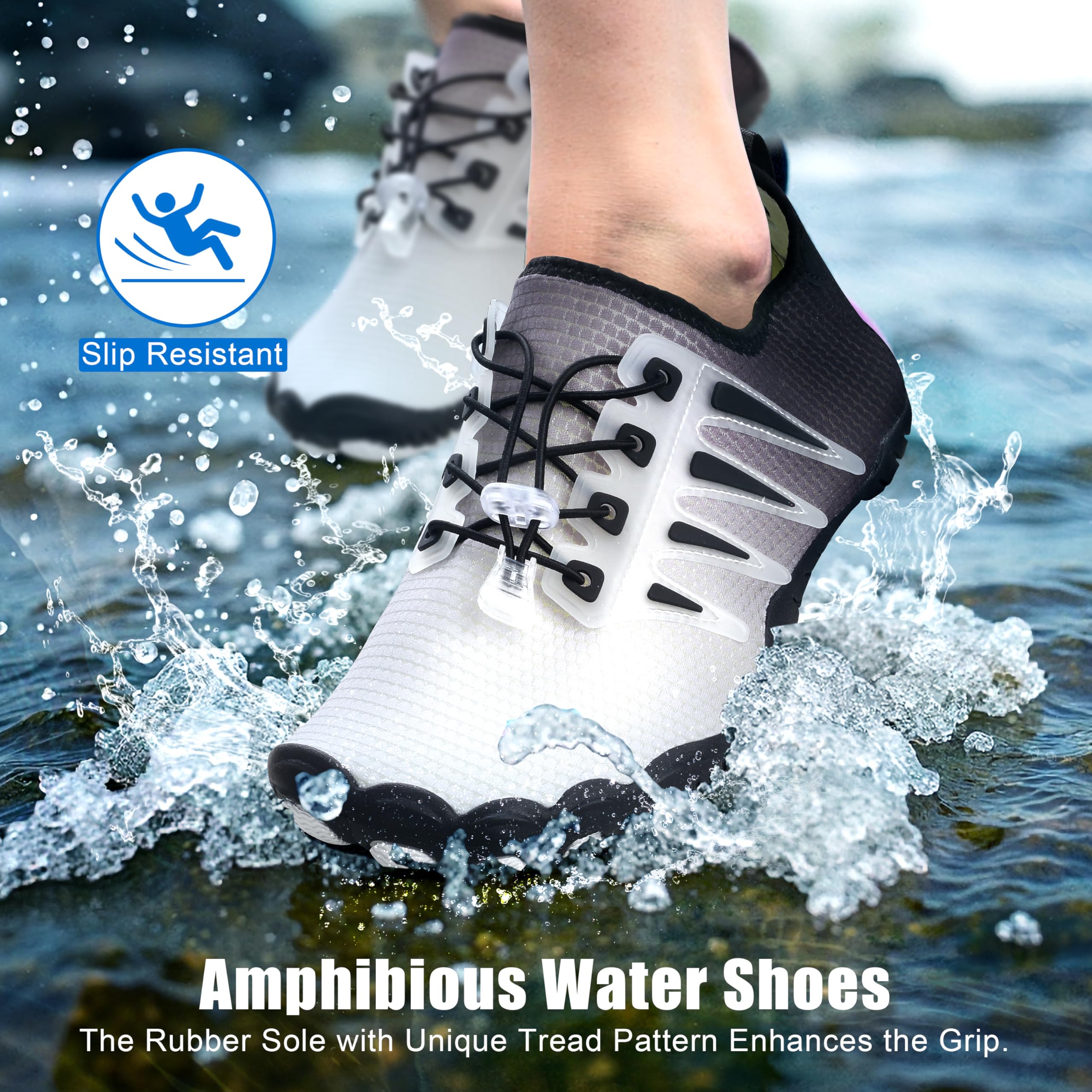 Snapklik.com : Water Shoes For Men Women, Quick-Dry Barefoot Aquashoes ...