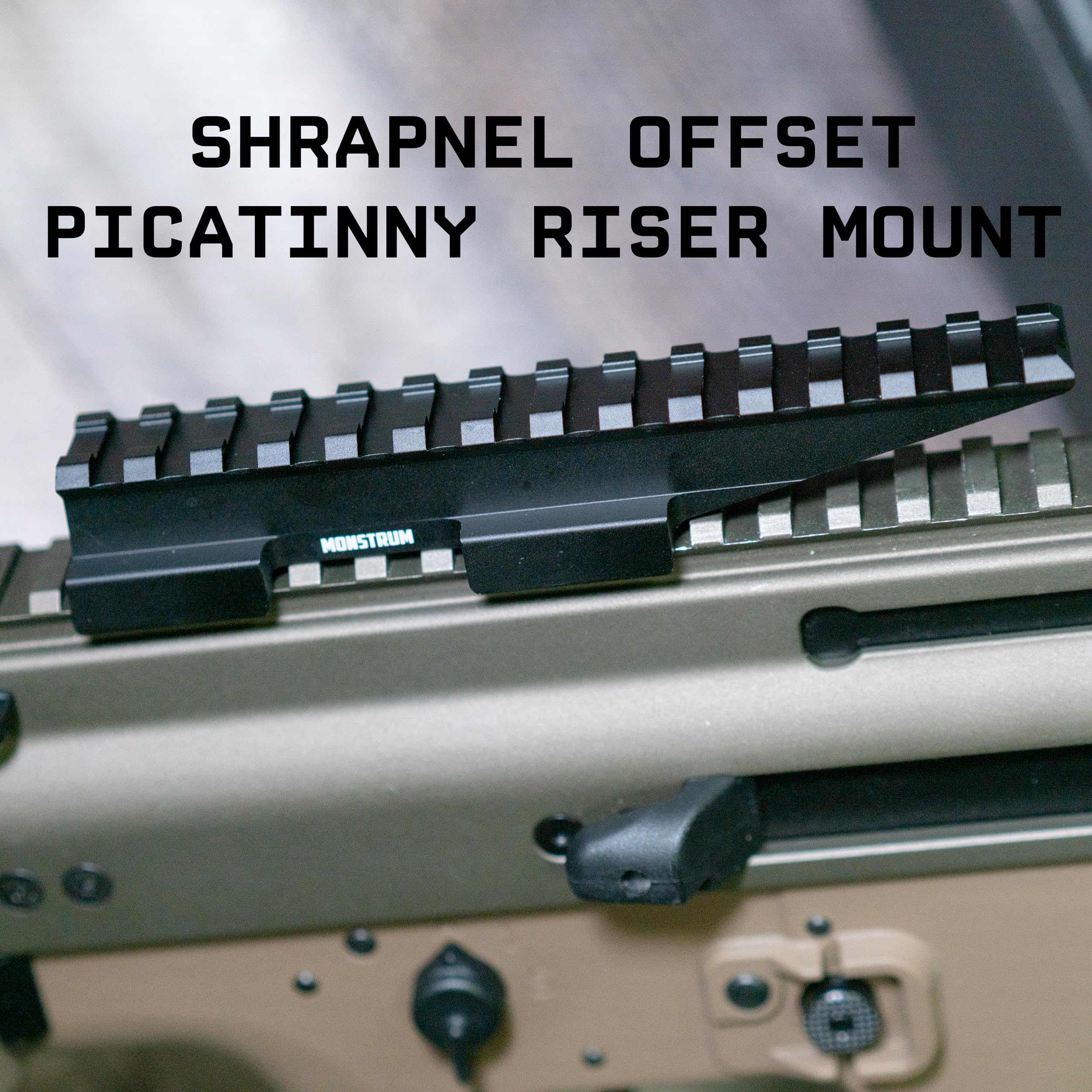 Snapklik.com : Monstrum Shrapnel Offset Picatinny Riser Mount
