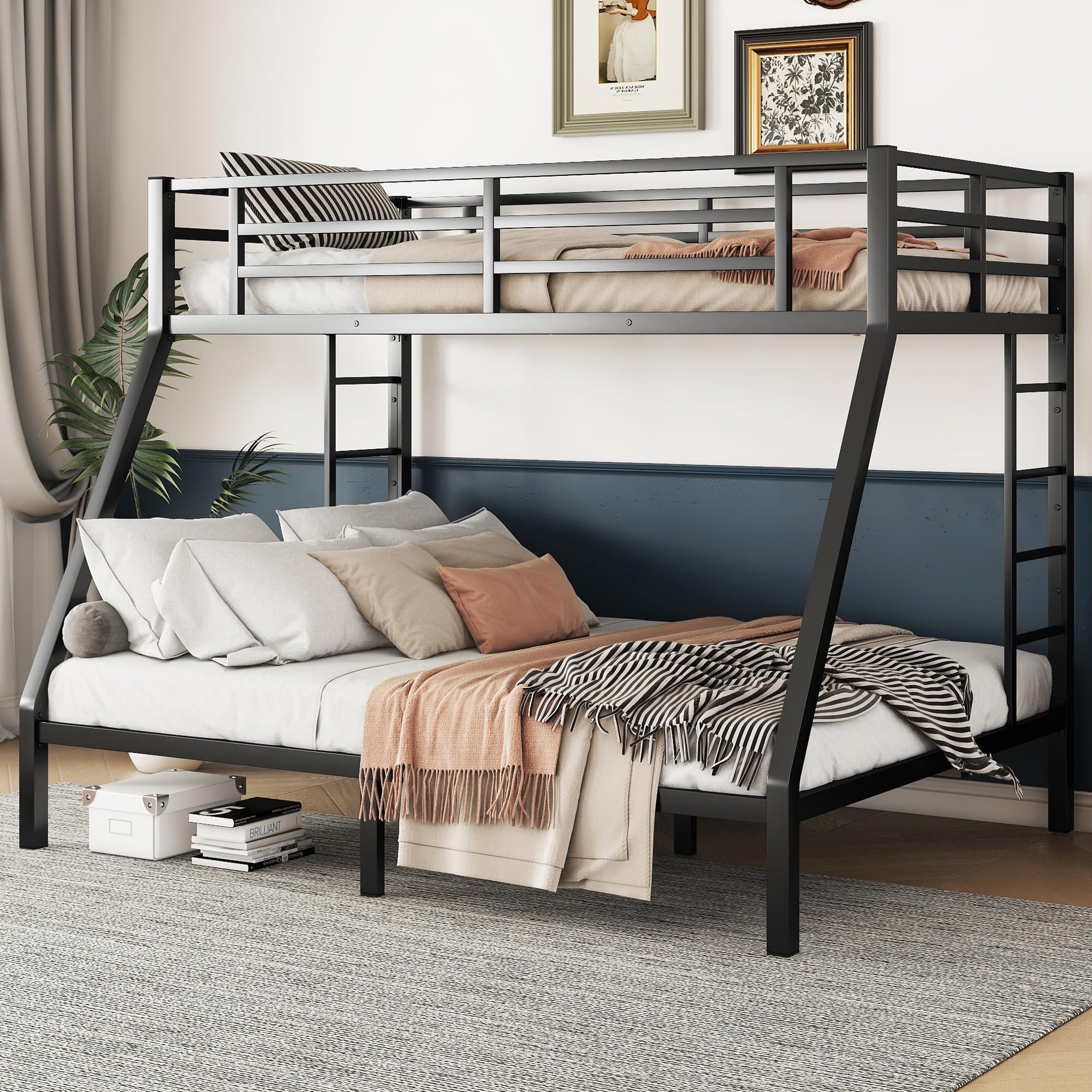 Amazon.com: Twin XL Over Queen Bunk Beds for Adults,Heavy Duty Adult ...
