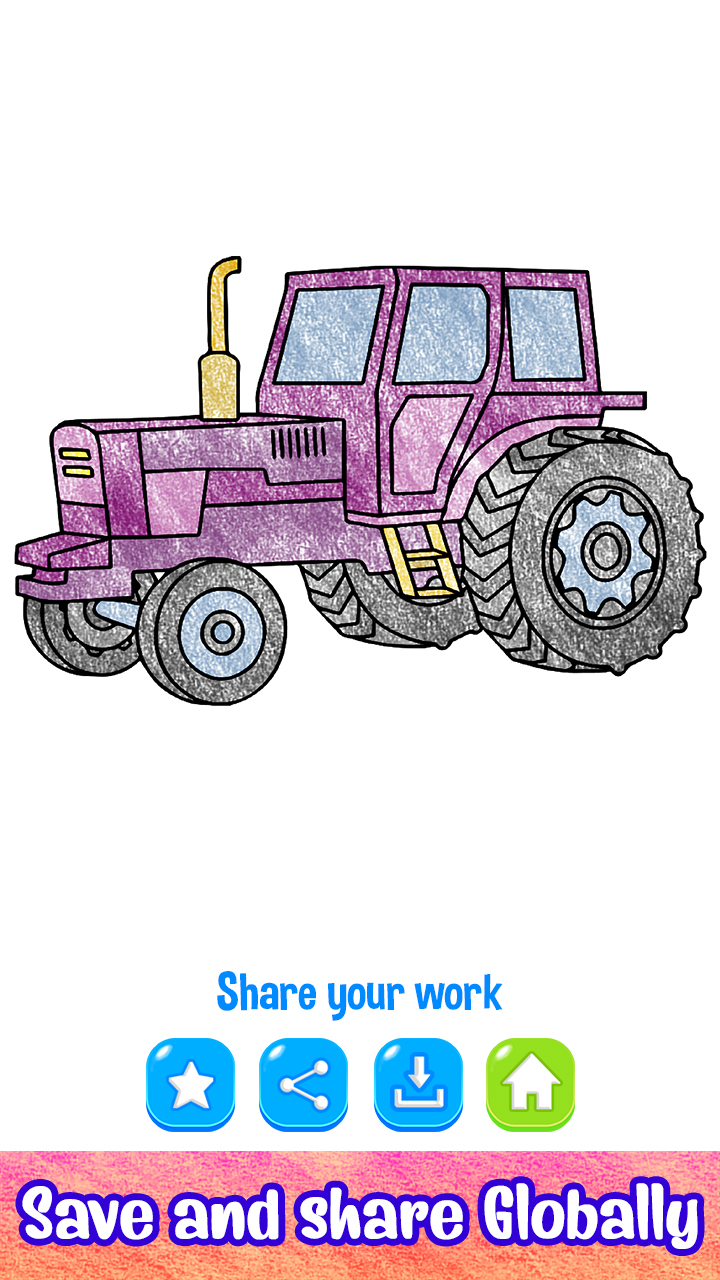 Aplicación Tractors Color By Number Book - Vehicles Coloring Game en ...
