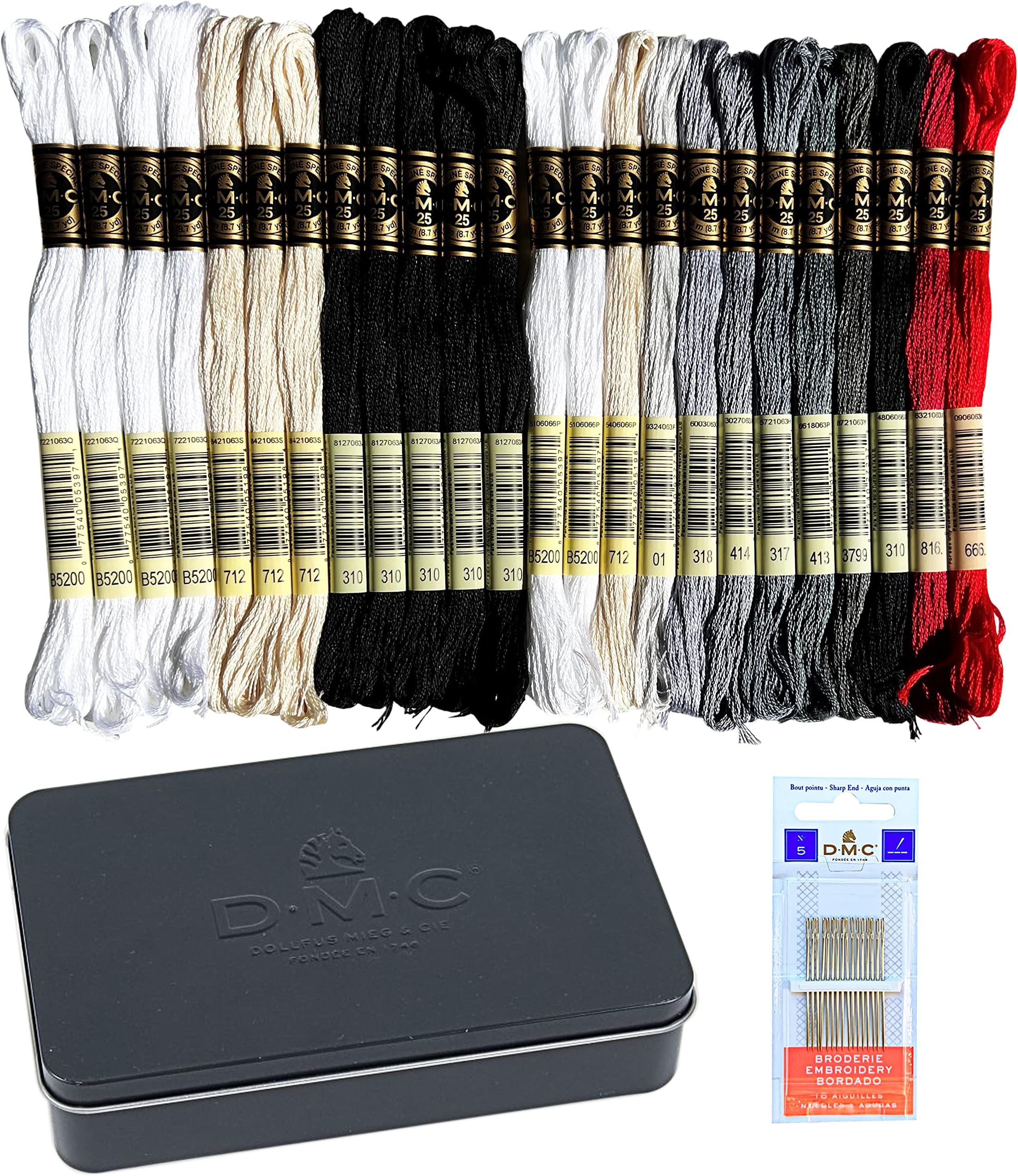 Hilo para bordar DMC, paquete de colección de aniversario Hilos de algodón de 36 colores con ...