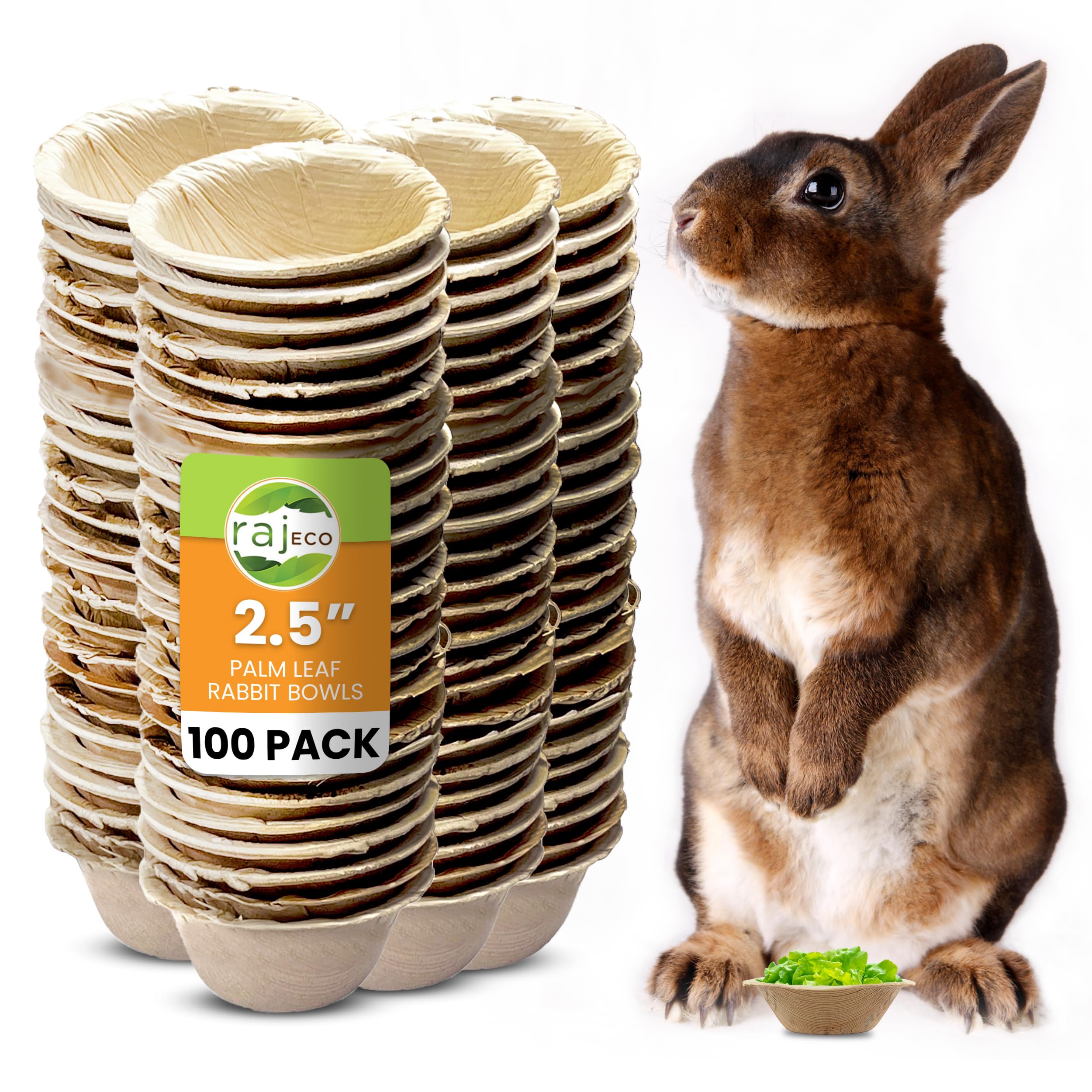 Amazon.com: Raj Disposable Palm Leaf Bowls for Bunnies (100 Count, 2.5 ...