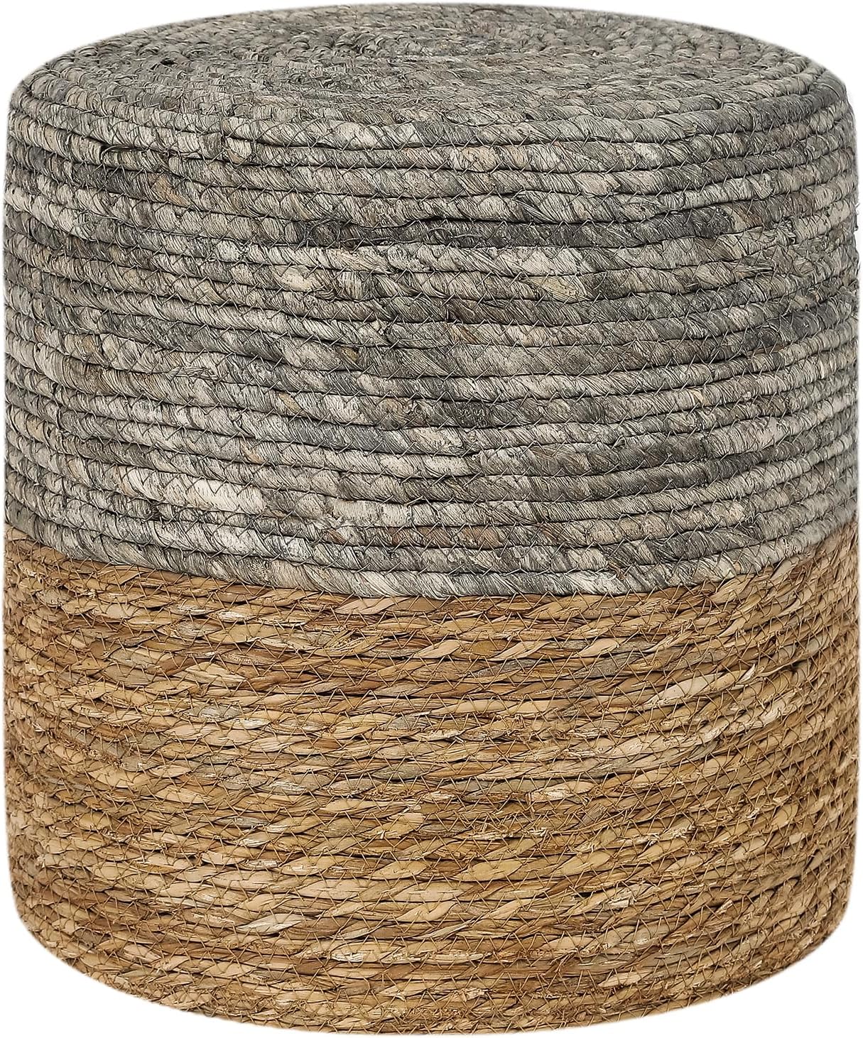Amazon.com: Adeco 13.78" Round Pouf Foot Stool Ottoman, Jute Braided ...