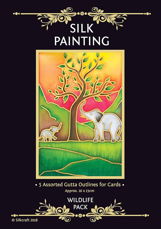 Silkcraft Silk Painting Printed Gutta Outlines - Pack of 5 Each ...