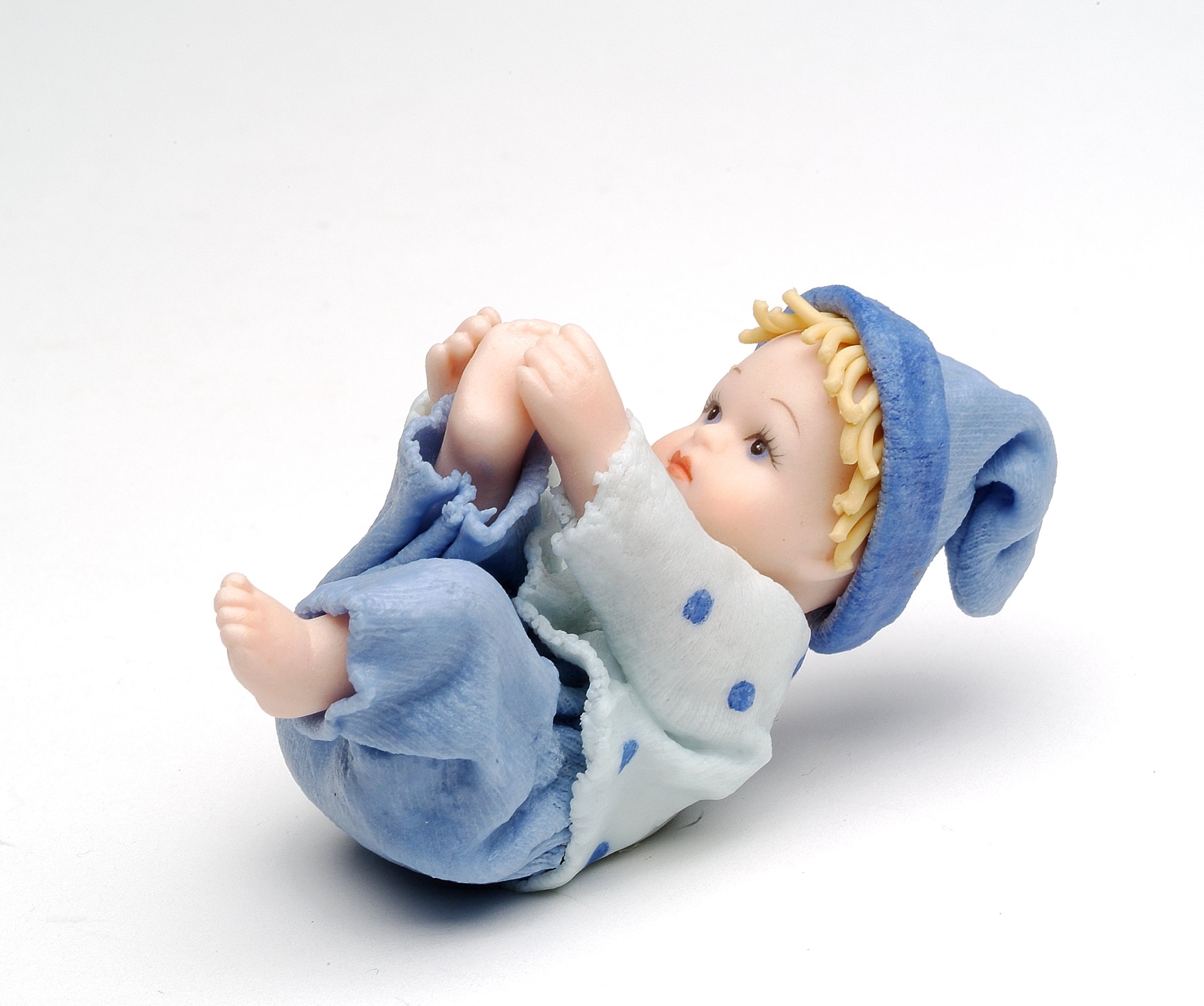 Amazon.com: Cosmos Gifts 31719 Porcelain Baby Boy Mini Figurine 3" H ...