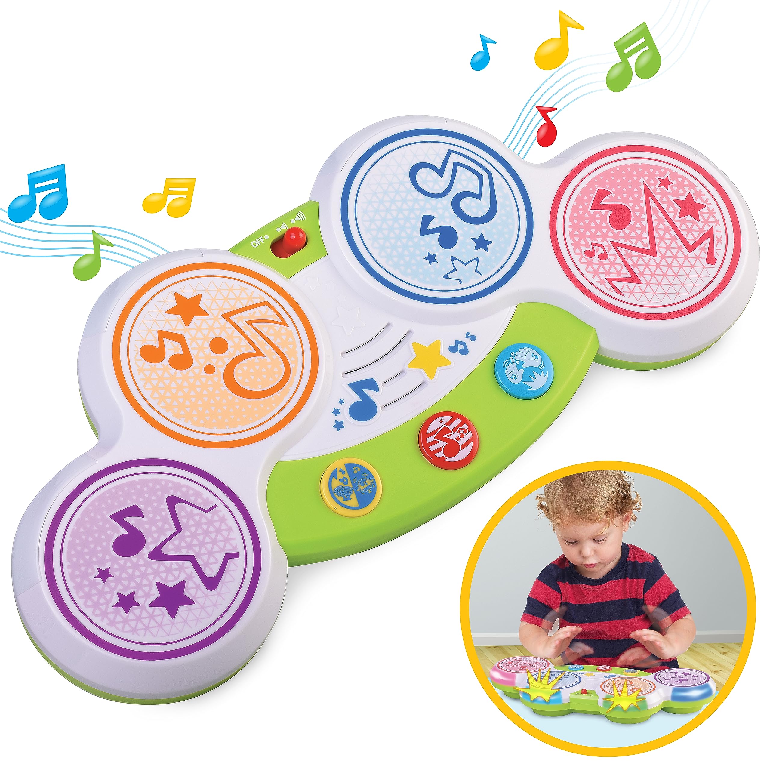 Amazon.com: HAP-P-KID Magic Touch Drum, Toddler Light Up Music Bongos ...