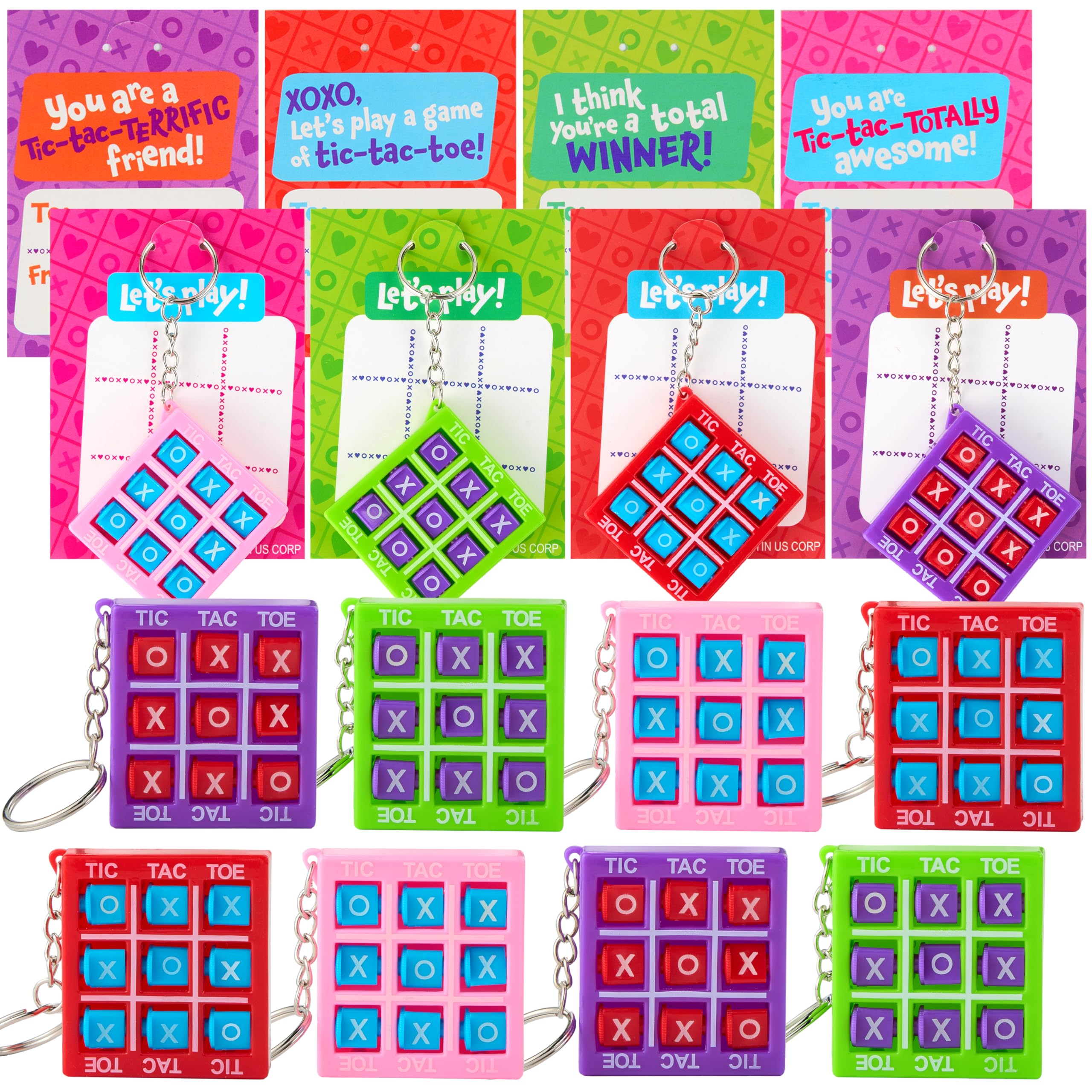 Amazon.com: JOYIN 36 Pcs Valentines Day Tic-Tac-Toe Keychain with ...