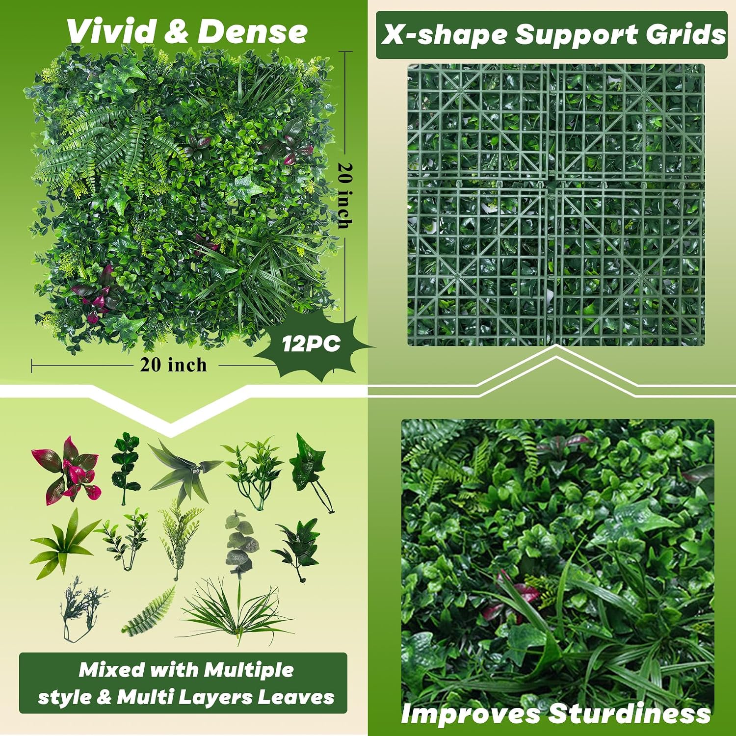Artificial Grass Wall Panels for Decor - 12PCS Hedge Australia | Ubuy