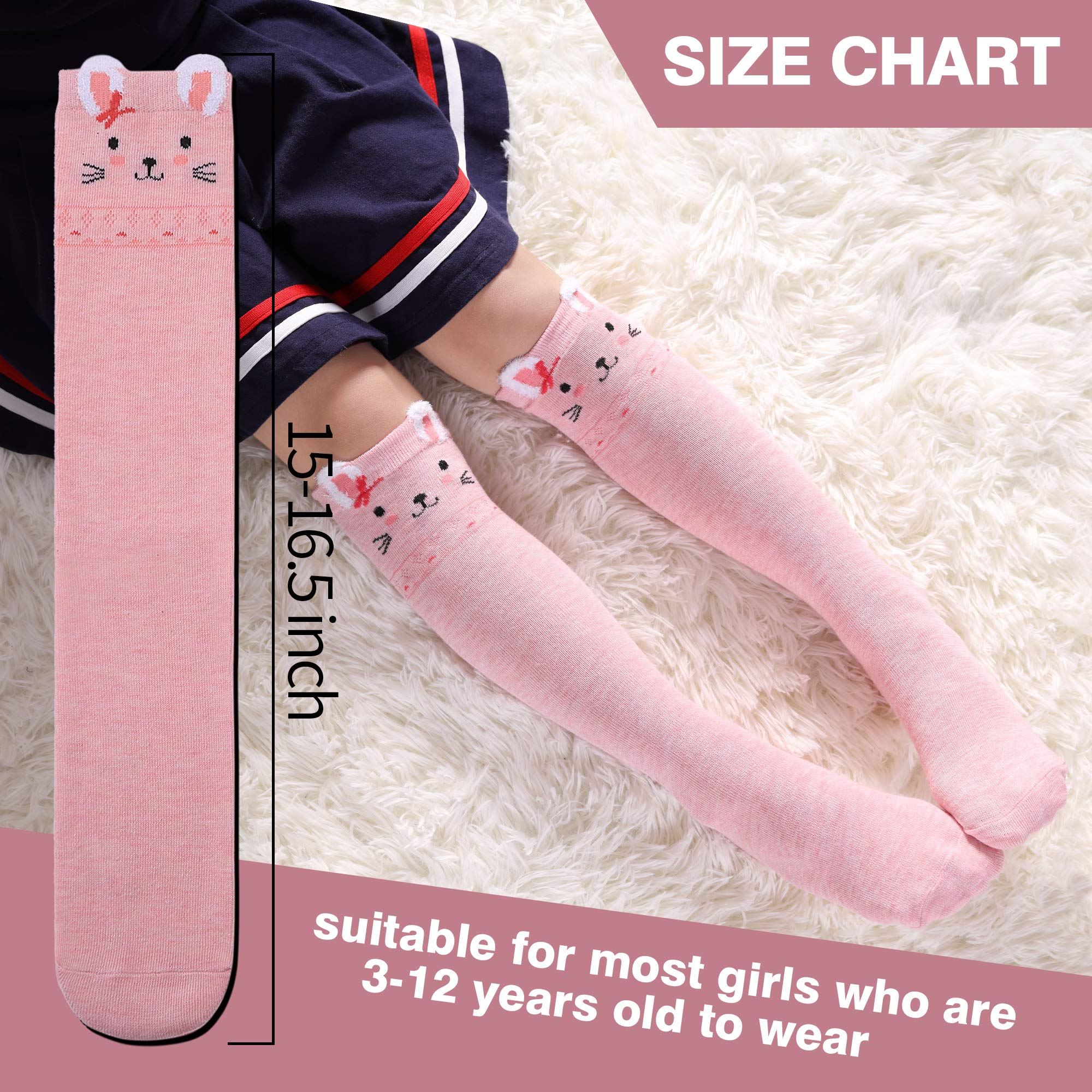 Snapklik.com : SDBING 3-12 Years Old Girls Knee High Socks Kids Cute ...