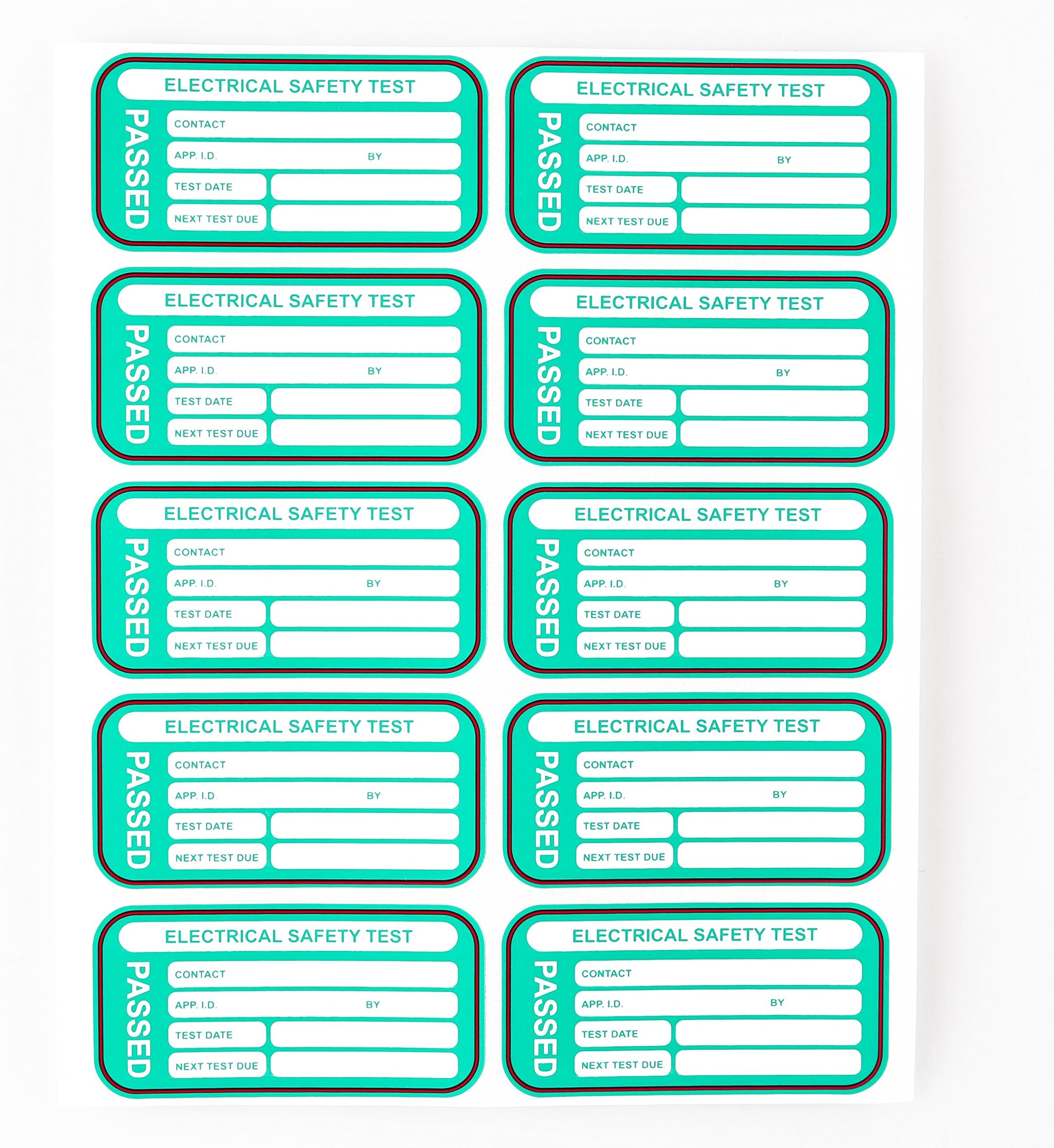 100pcs 1x2" Pass Pat Testing Electrician Sticker Portable Appliance ...