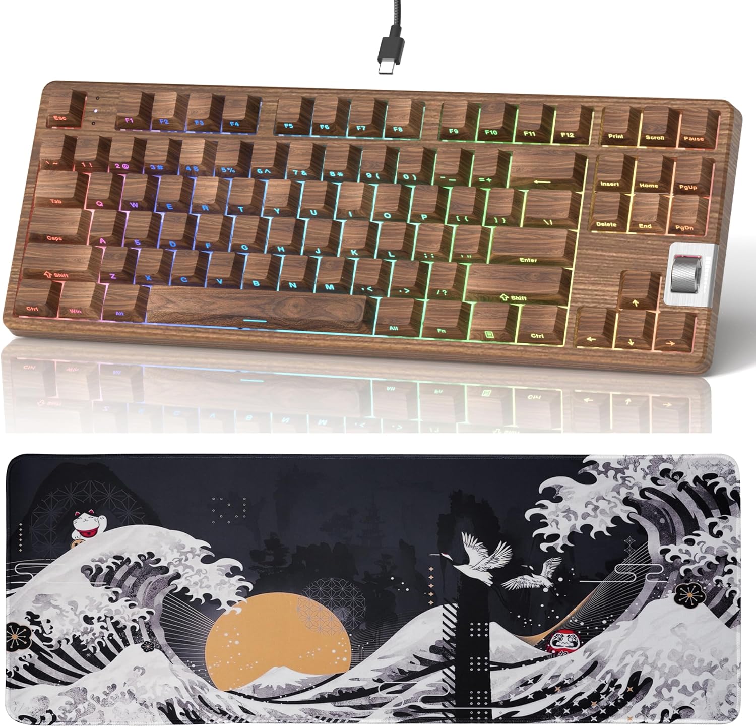 Amazon.com: Womier F87 75% Keyboard with Volume Scroll Wheel Mechanical ...