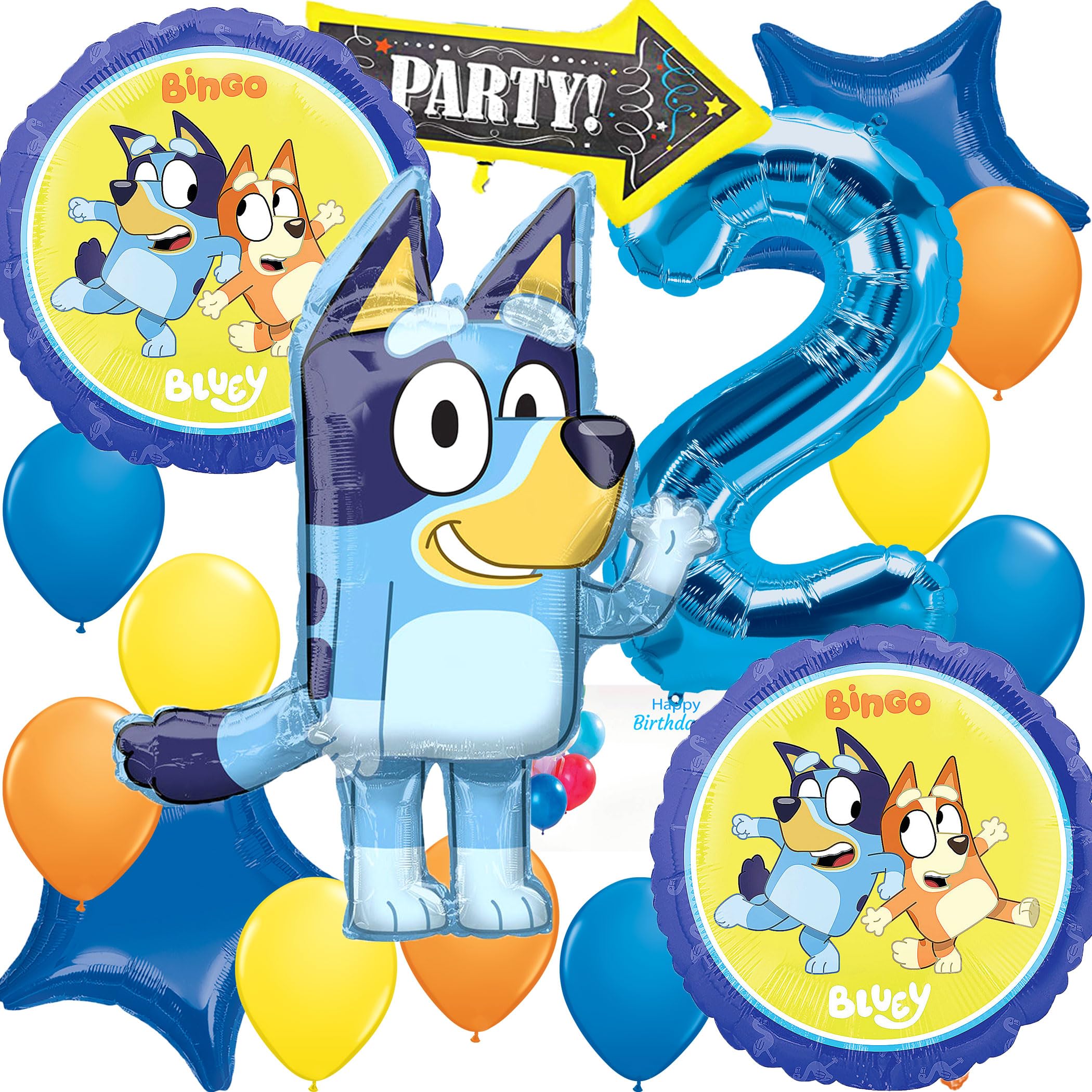 Snapklik.com : Bluey, Licensed 2nd Birthday Party Supplies Balloon ...