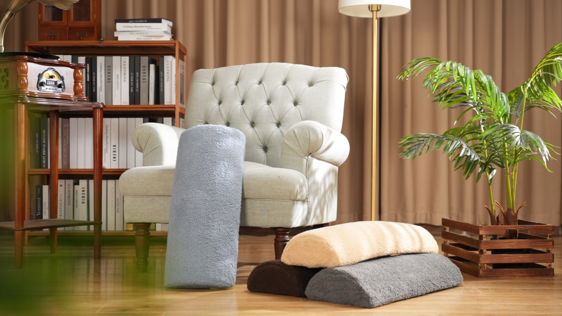 Memory Foam Foot Pillow For Recliner 🪀 Self Leveling Pillow Sherpa ...