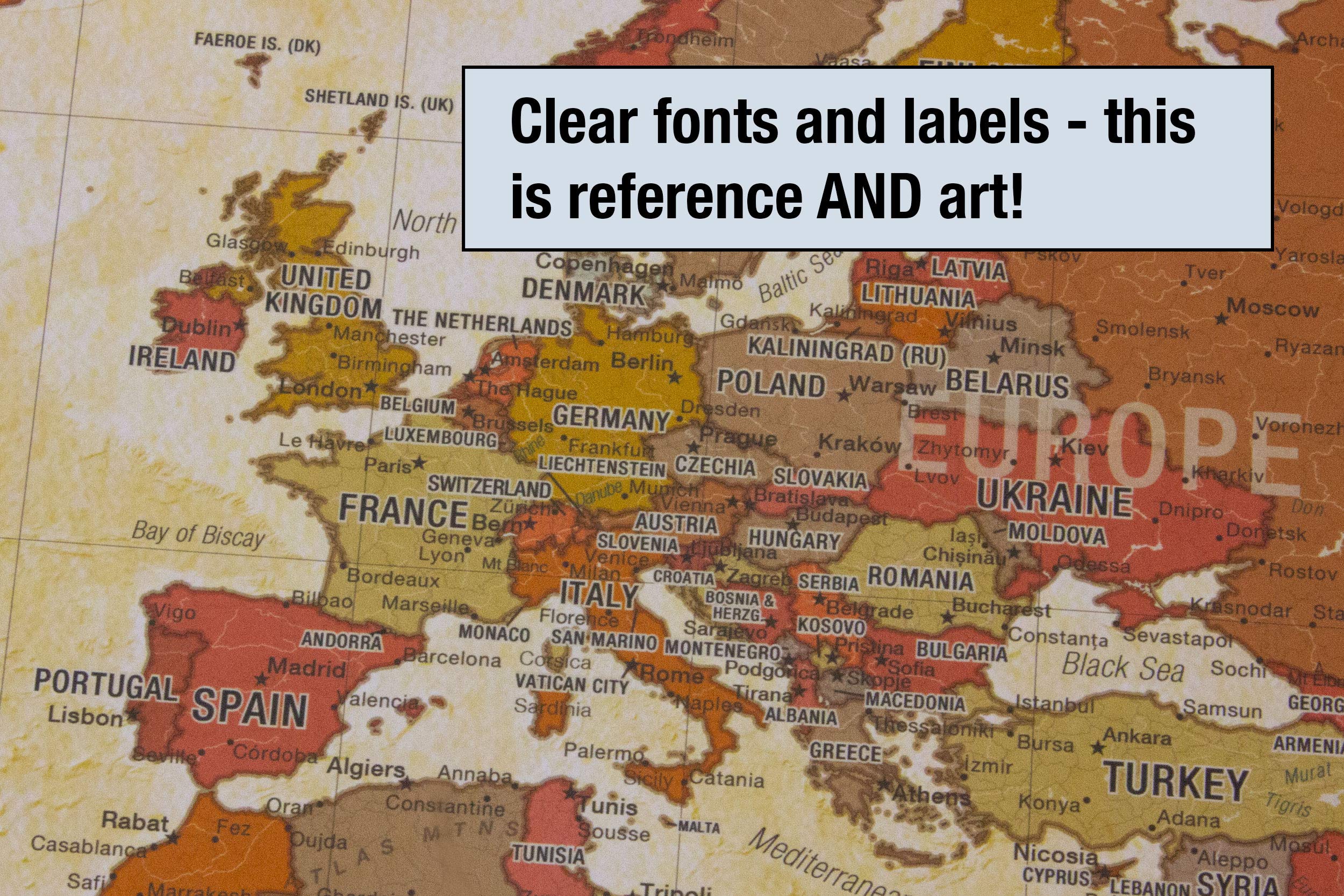 Snapklik.com : Laminated World Pioneer Map Poster Vintage Style Map ...