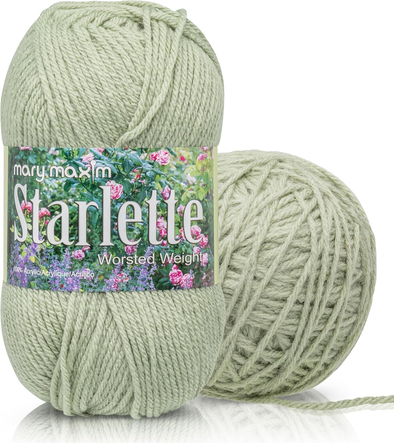 Amazon.com: Mary Maxim Starlette, Mid Green Yarn for Crocheting and ...