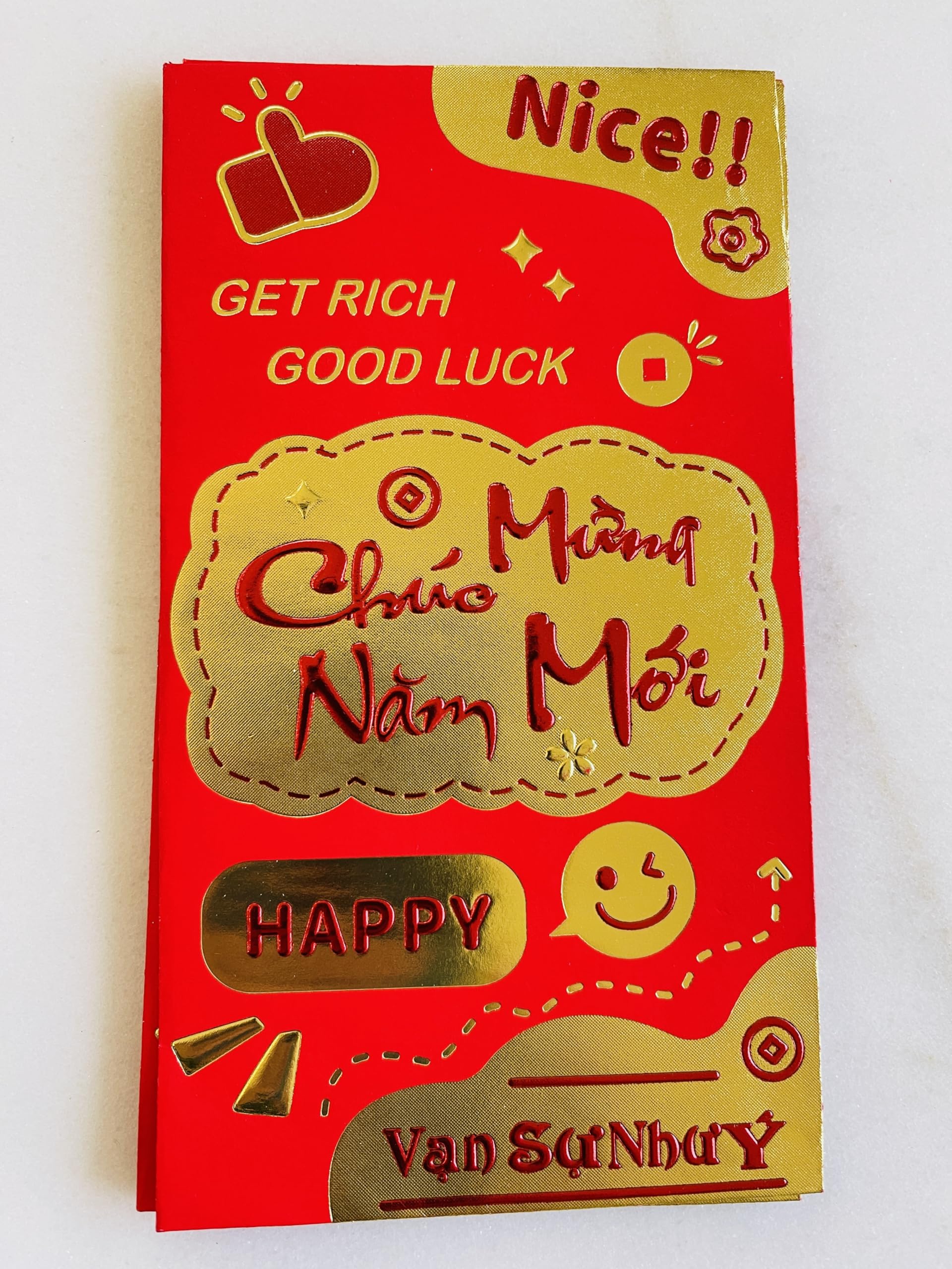 Vietnamese Li Xi Envelopes U.S Seller) 1 Set (6pcs) Red Envelopes 2020