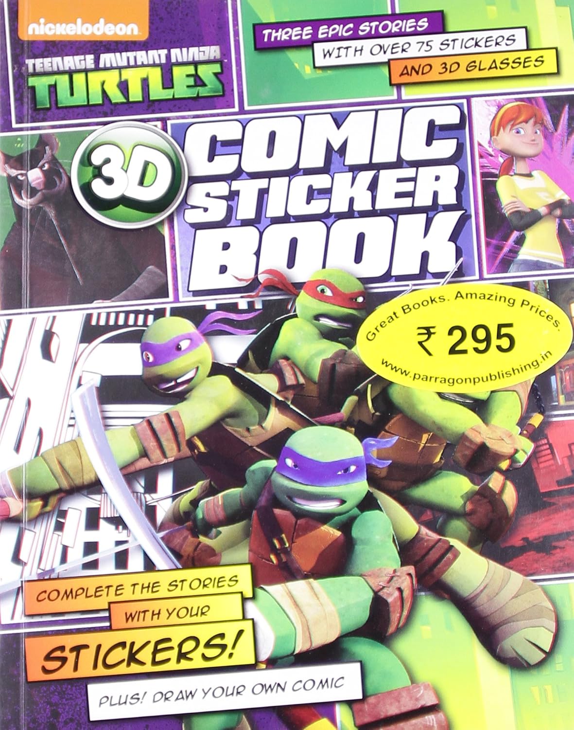 Buy Nickelodeon Teenage Mutant Ninja Turtles 3D Comic Sticker Book Book ...