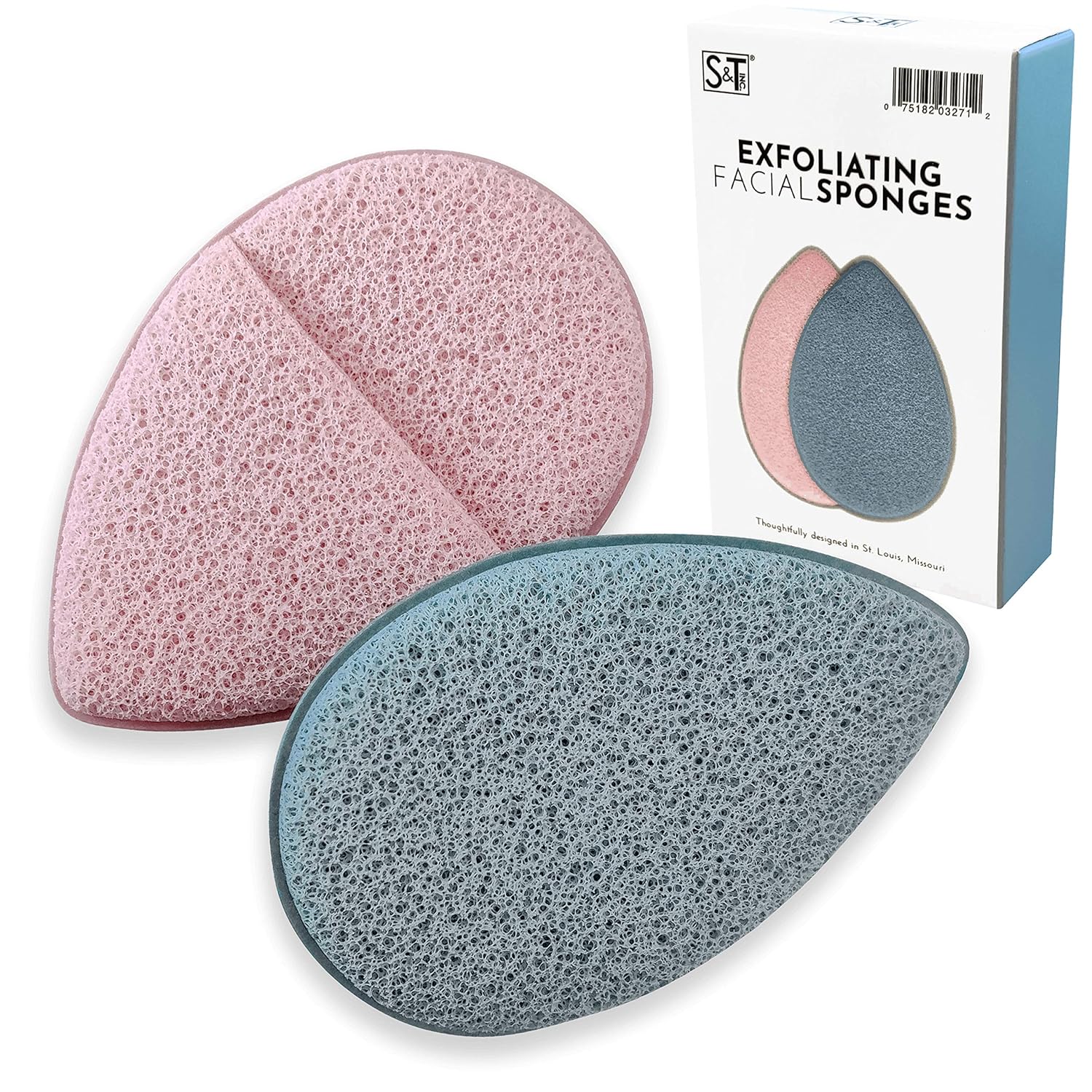 Amazon.com : S&T INC. Gentle Exfoliating Facial Sponges, Reusable ...