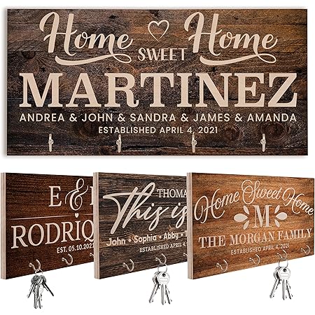 Amazon.com: efcustomgifts Personalized Key Holder for Wall ...
