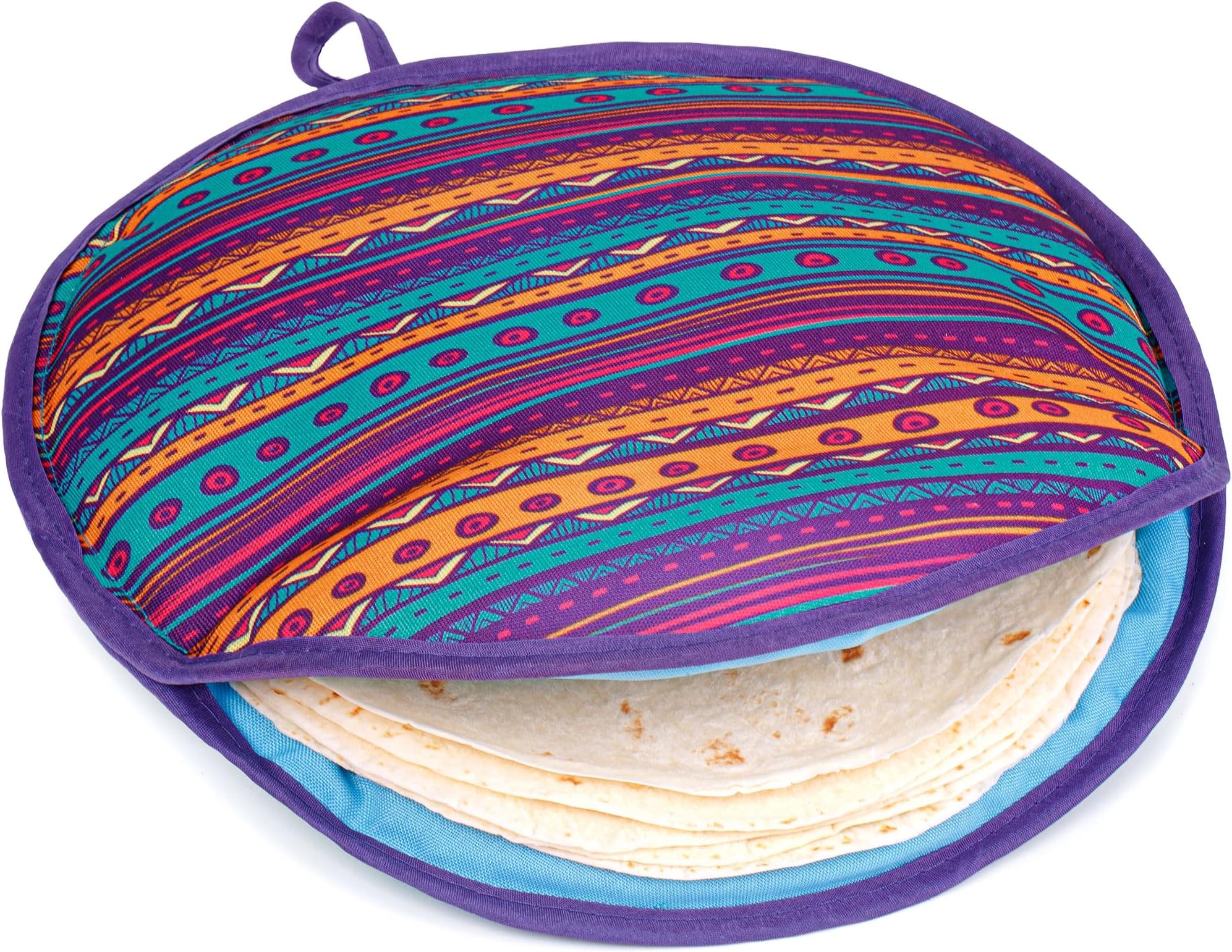Amazon.com: Tortilla Warmer Pouch (Multicolor, 12 Inch), Microwavable ...