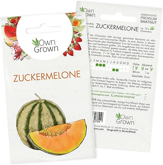 Zuckermelone Samen: Premium Melonen Samen für 15 Zuckermelonen Pflanzen ...