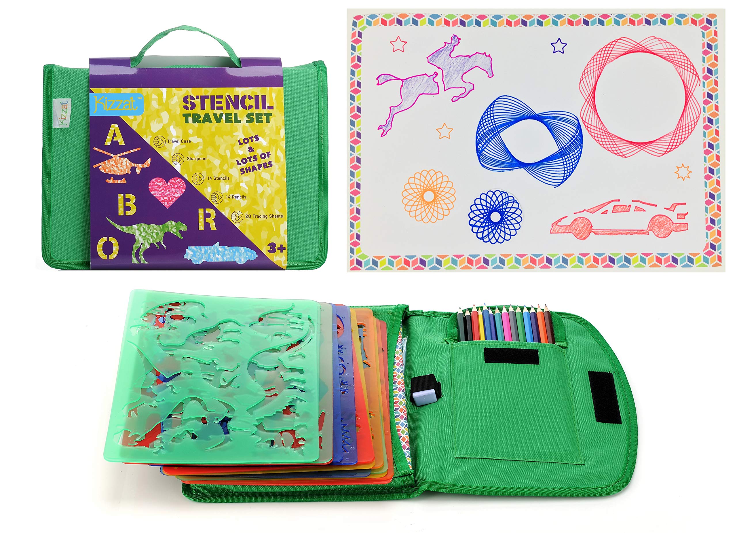 Amazon.com: Kids Stencil Drawing Art Set with Colored Pencils ...