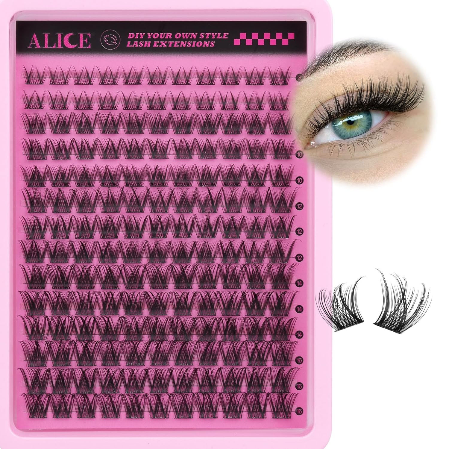 Amazon.com: ALICE Natural Cluster Eyelash Extensions Lash Clusters DIY ...