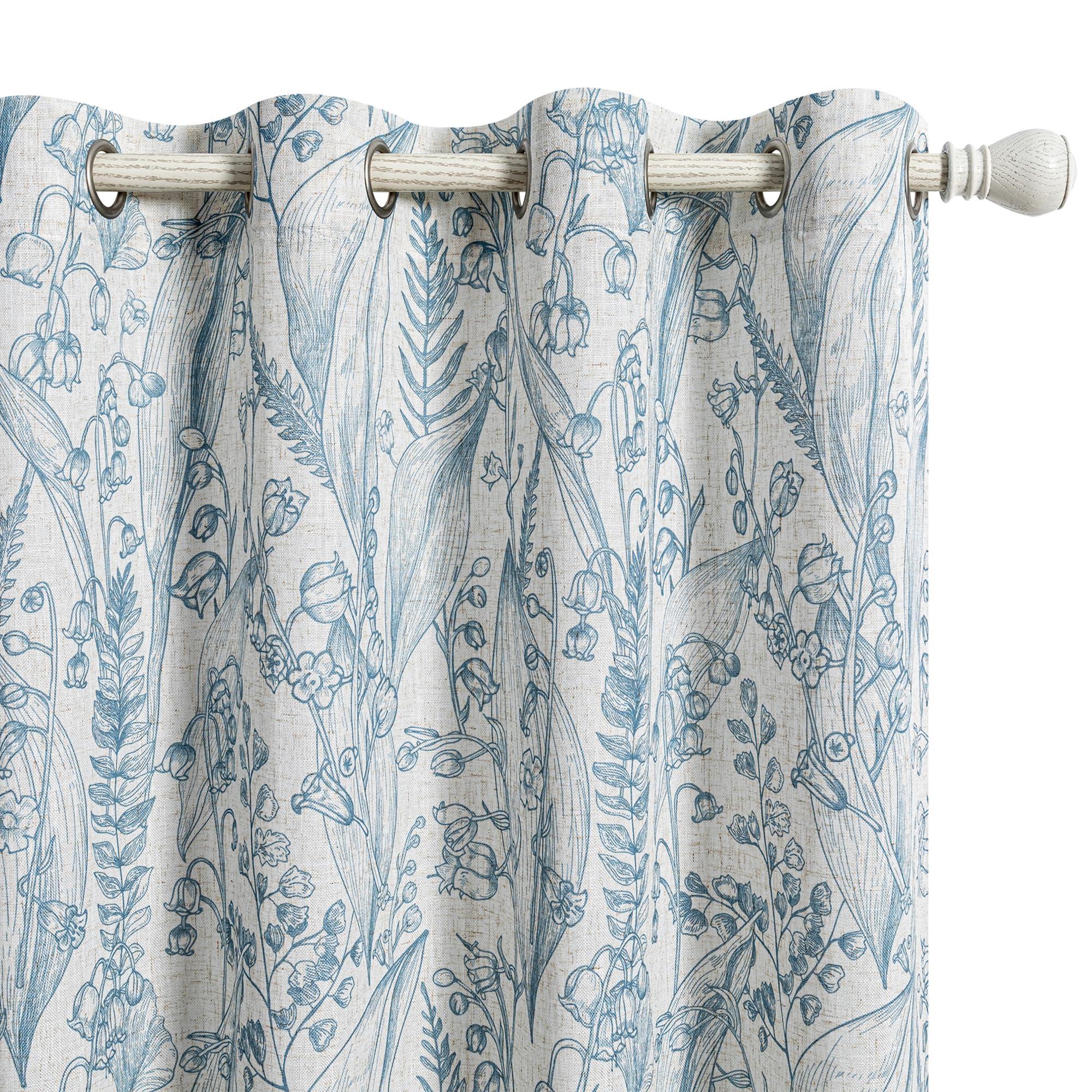Amazon.com: MEETSKY Blue Curtains 95 Inches Length for Living Room ...
