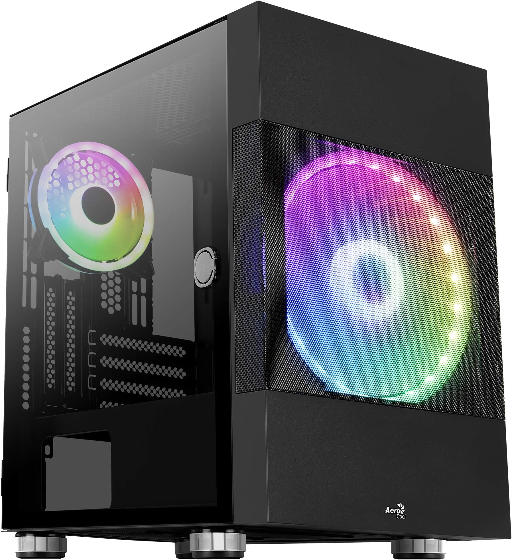 Amazon.com: Aerocool Atomic ARGB Mini Tower PC Gaming Case with Temered ...