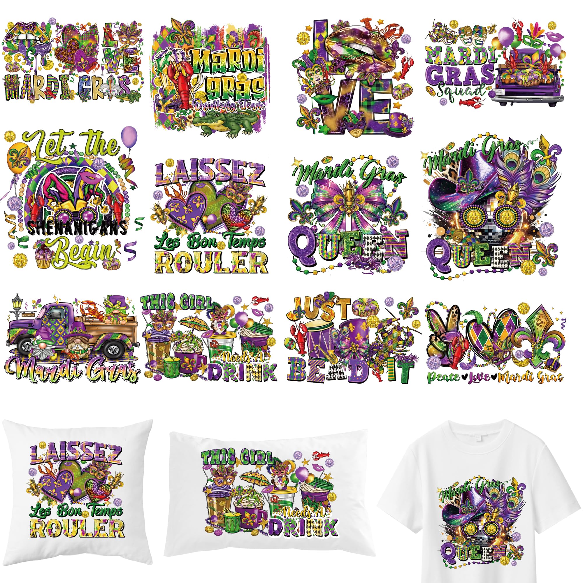 Amazon.com: Carnival Iron on Transfer, 12 PCS DTF Transfer Ready to ...