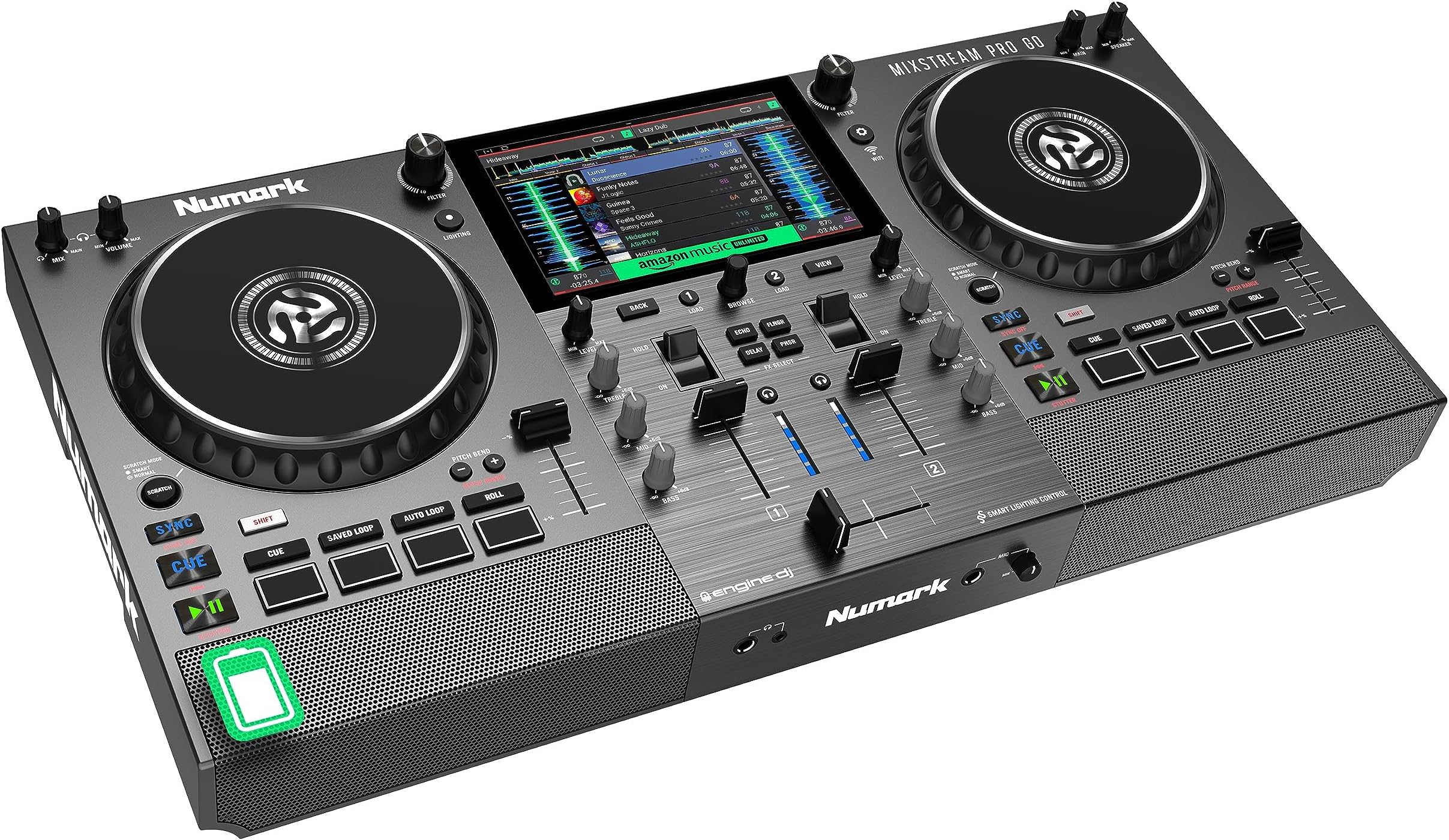 Amazon.com: Numark Mixstream Pro Go Portable DJ Controller with Battery ...
