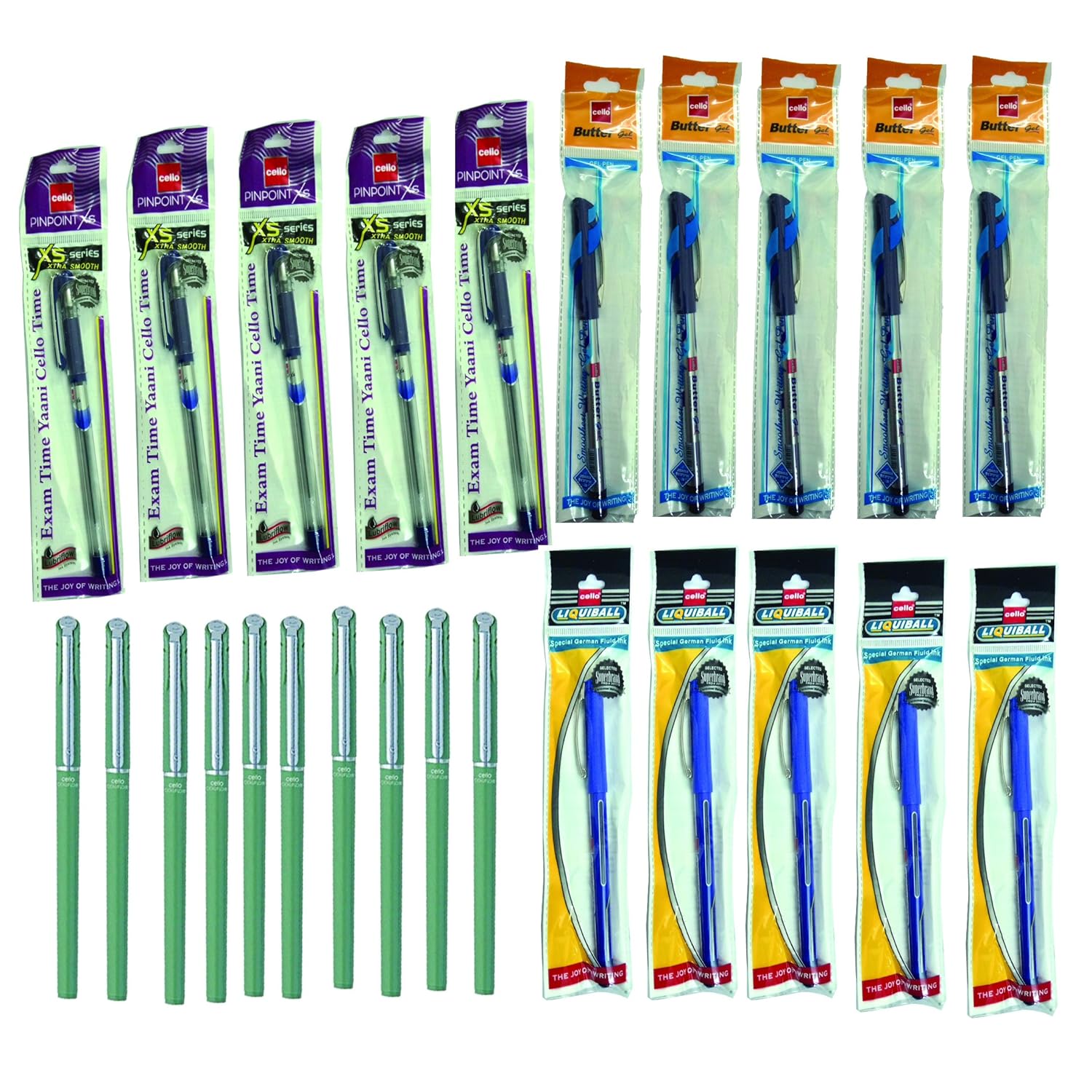 CELLO Butter Gel Pen+10 CELLO LIQUIBALL Special German Fluid Ink Ball ...