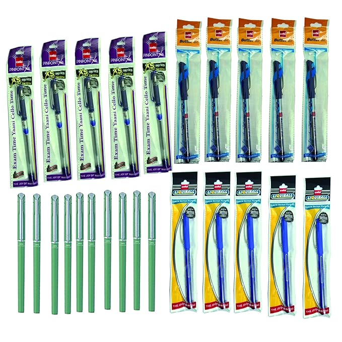 CELLO Butter Gel Pen+10 CELLO LIQUIBALL Special German Fluid Ink Ball ...