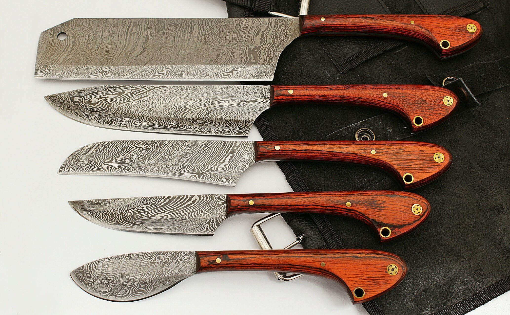 Amazon.com: Damascus Knives Handmade Professional Kitchen Knife Set ...