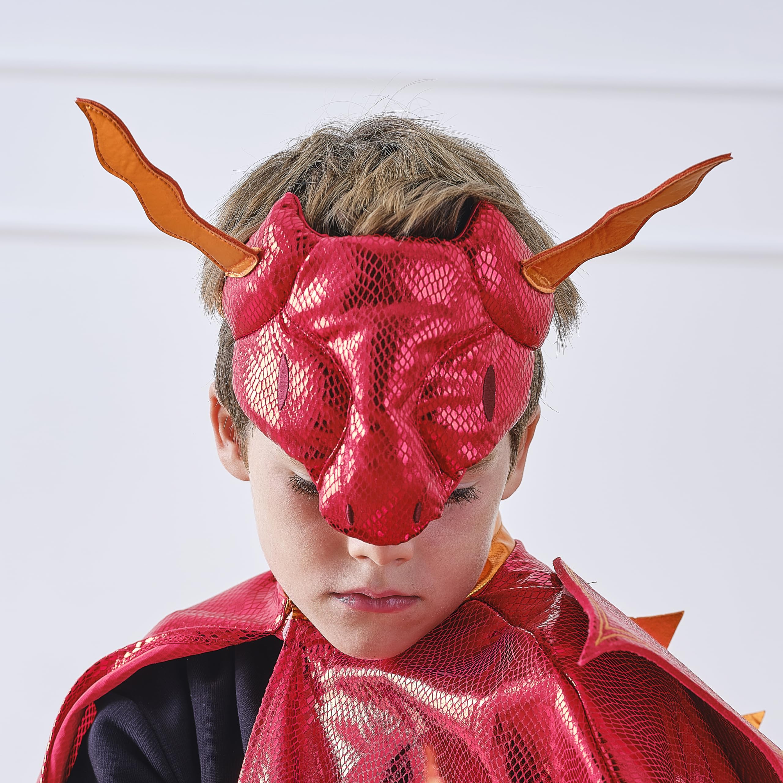 Ginger Ray Boys Red Dragon Mask with Scales and Horns for Birthdays ...