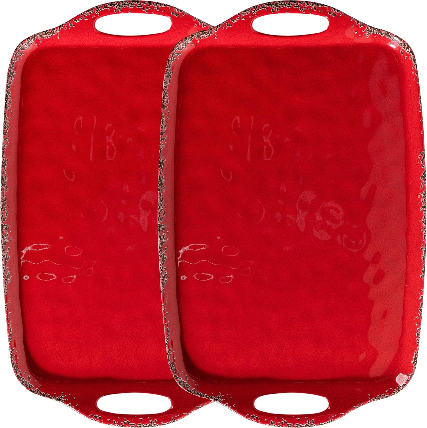 Amazon.com: ZAROCRUS 2 Pieces Super Large Melamine Serving Tray with ...